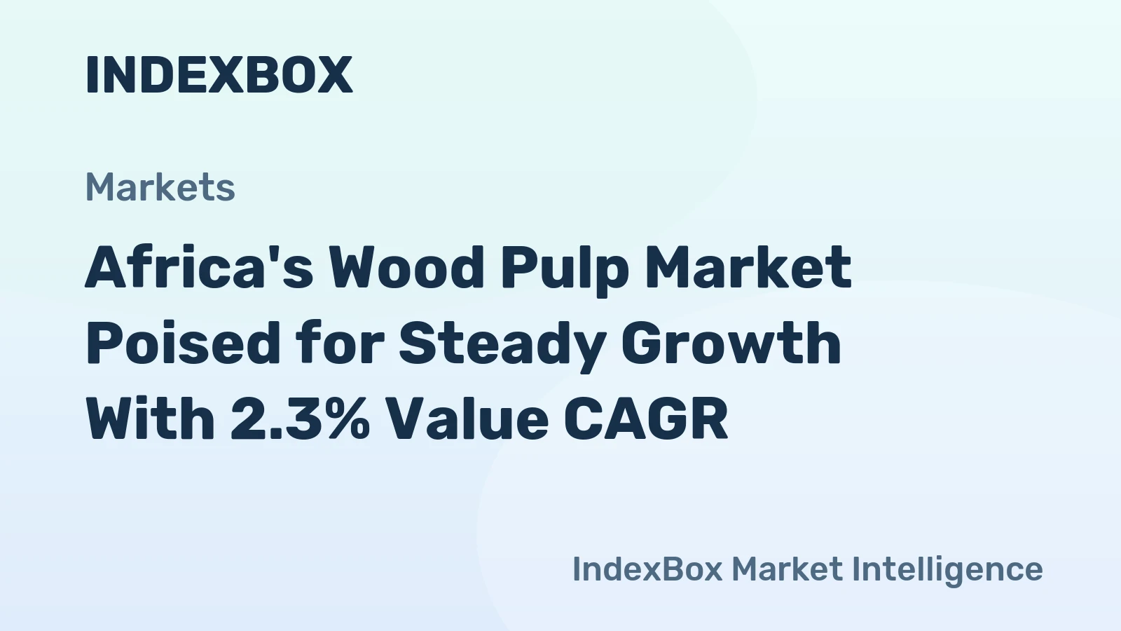 Africa's Wood Pulp Market Poised for Steady Growth With 2.3% Value CAGR