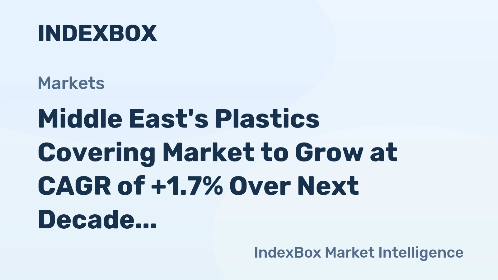Middle East's Plastics Covering Market to Grow at CAGR of +1.7% Over Next Decade