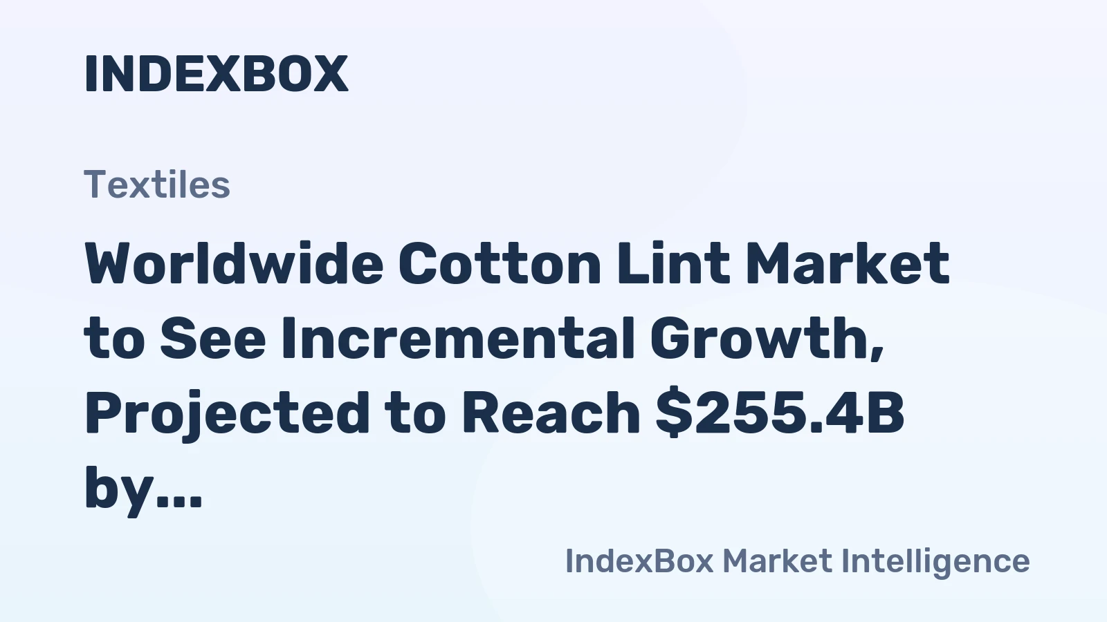 Worldwide Cotton Lint Market to See Incremental Growth, Projected to Reach $255.4B by 2035