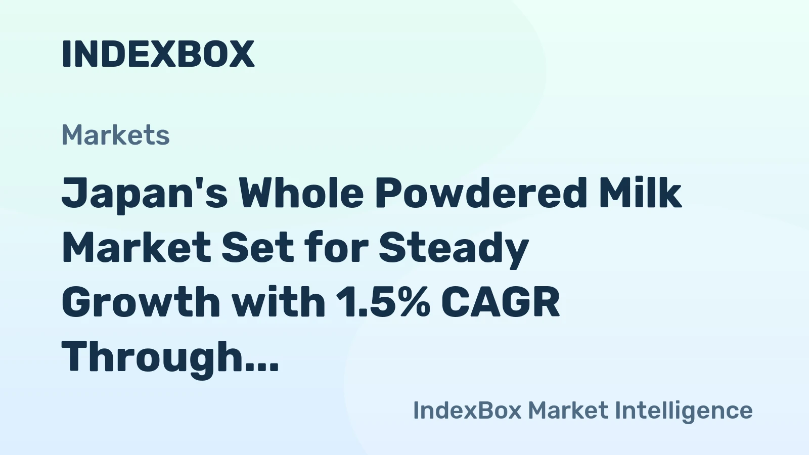 Japan's Whole Powdered Milk Market Set for Steady Growth with 1.5% CAGR Through 2035