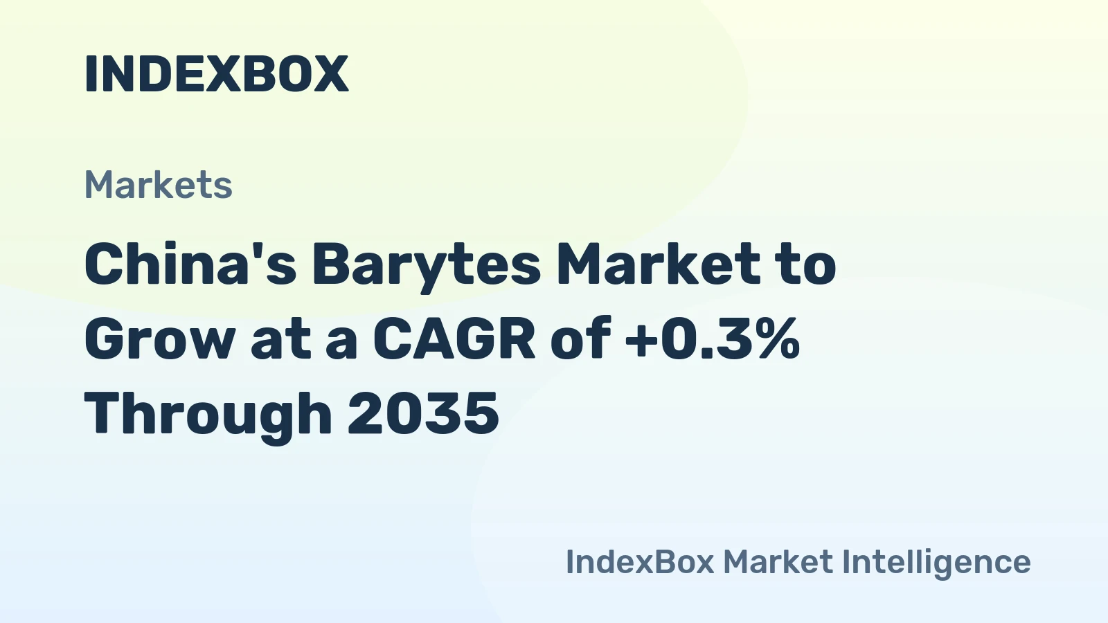 China's Barytes Market to Grow at a CAGR of +0.3% Through 2035