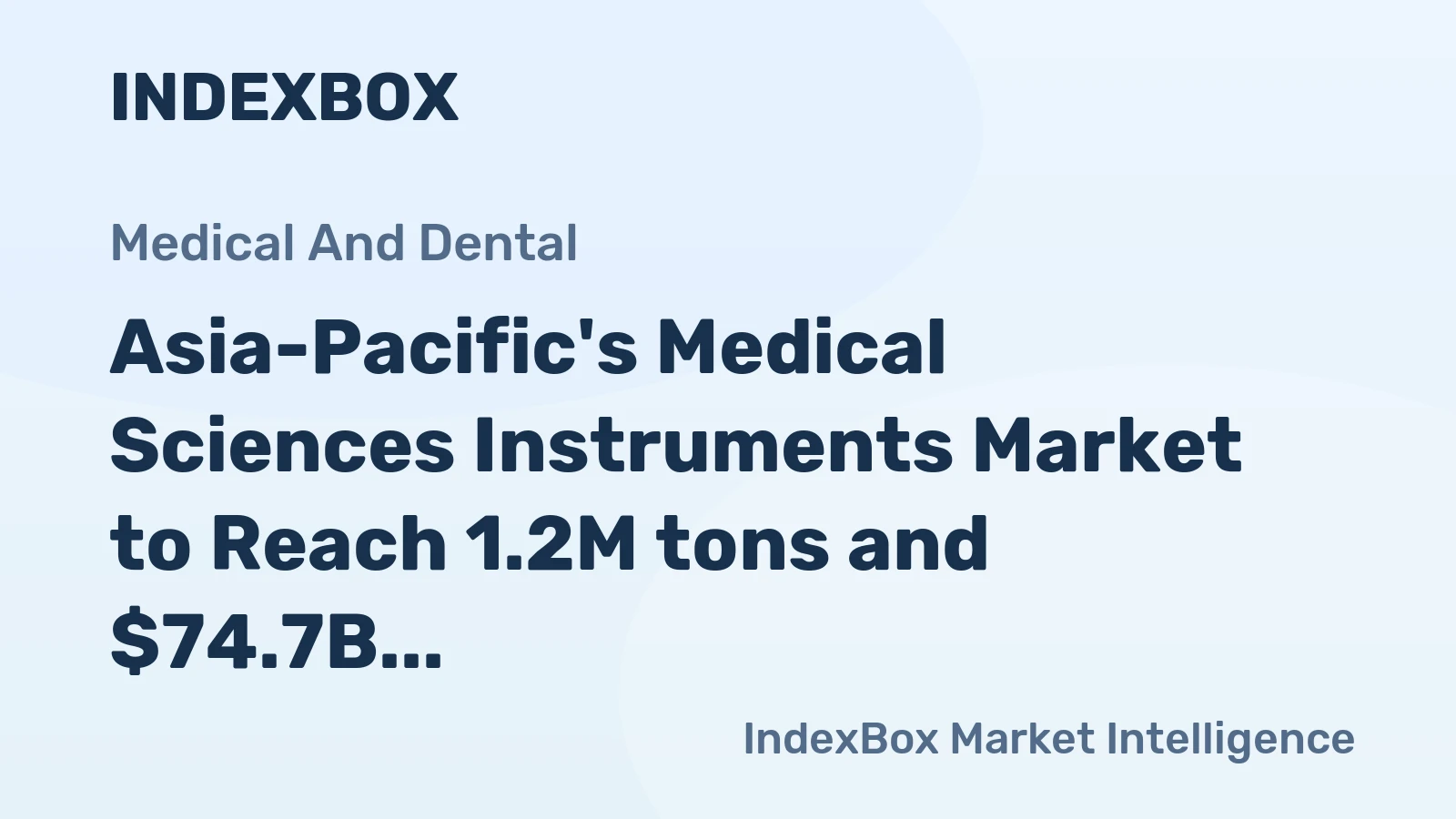 Asia-Pacific's Medical Sciences Instruments Market to Reach 1.2M tons and $74.7B by 2035, Showing Steady Growth