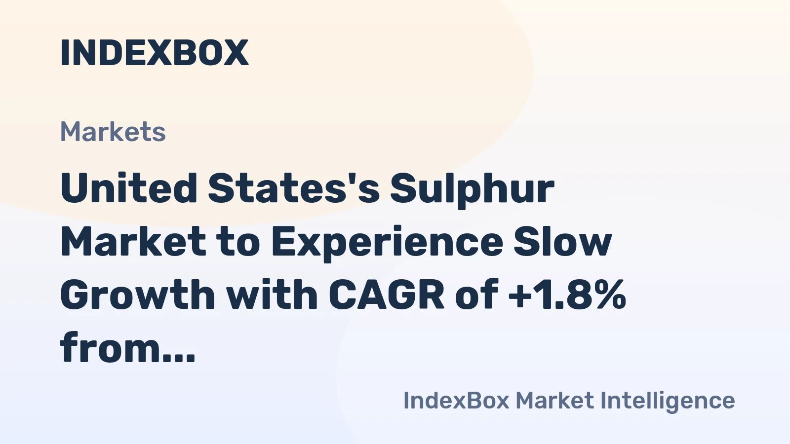 United States's Sulphur Market to Experience Slow Growth with CAGR of +1.8% from 2024 to 2035