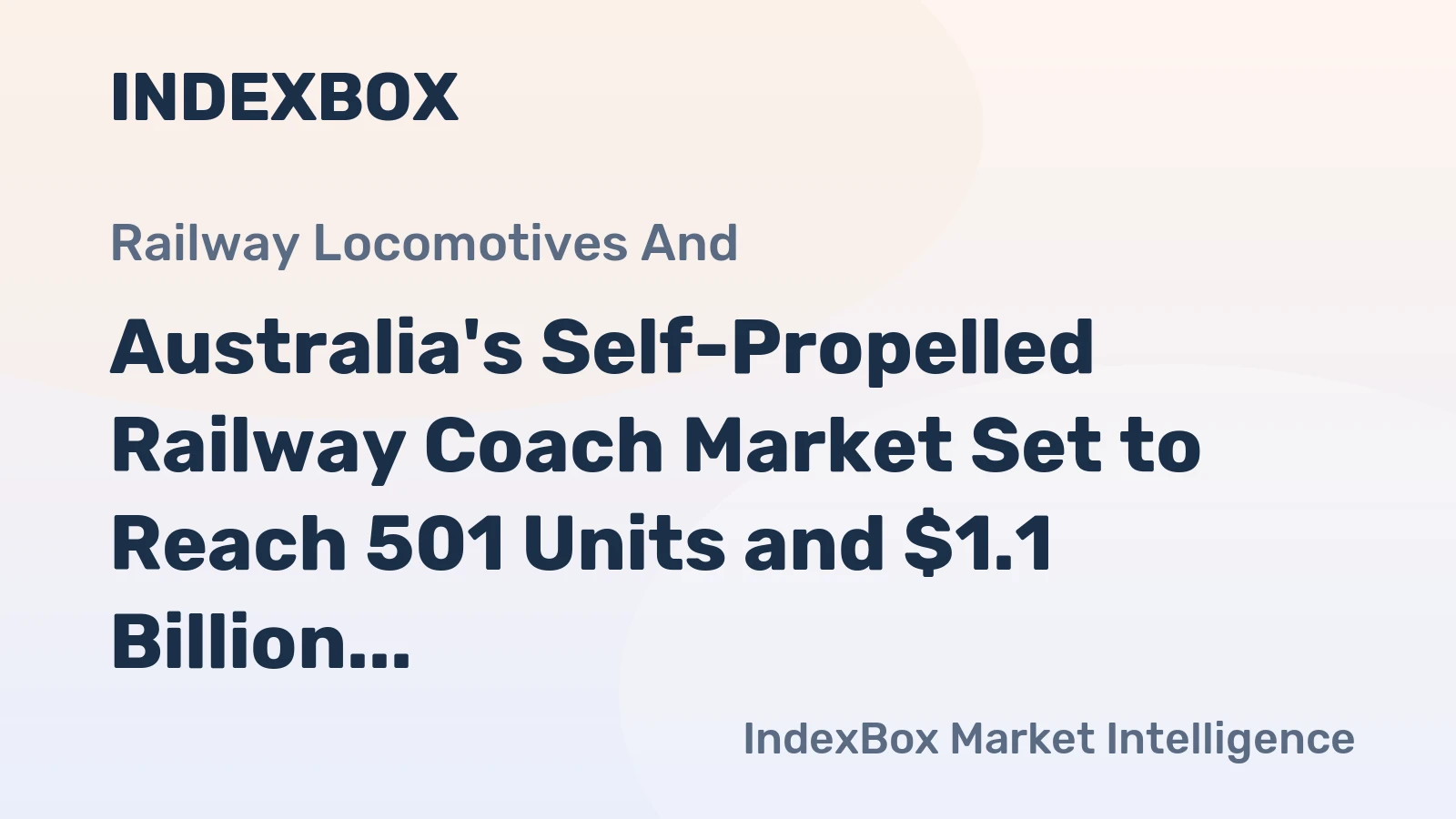 Australia's Self-Propelled Railway Coach Market Set to Reach 501 Units and $1.1 Billion by 2035