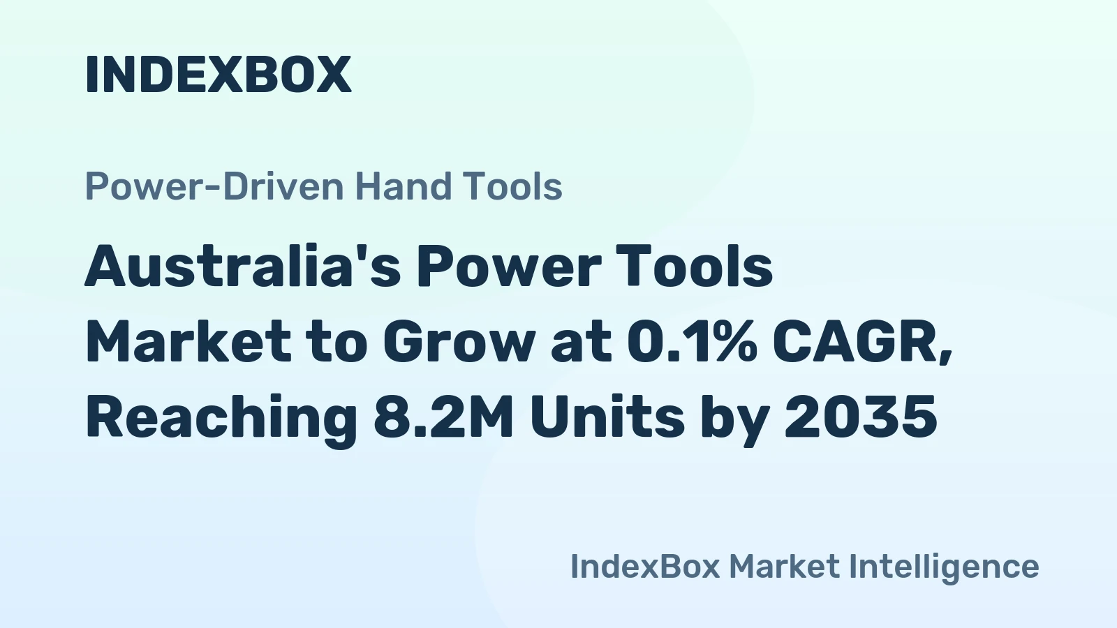 Australia's Power Tools Market to Grow at 0.1% CAGR, Reaching 8.2M Units by 2035