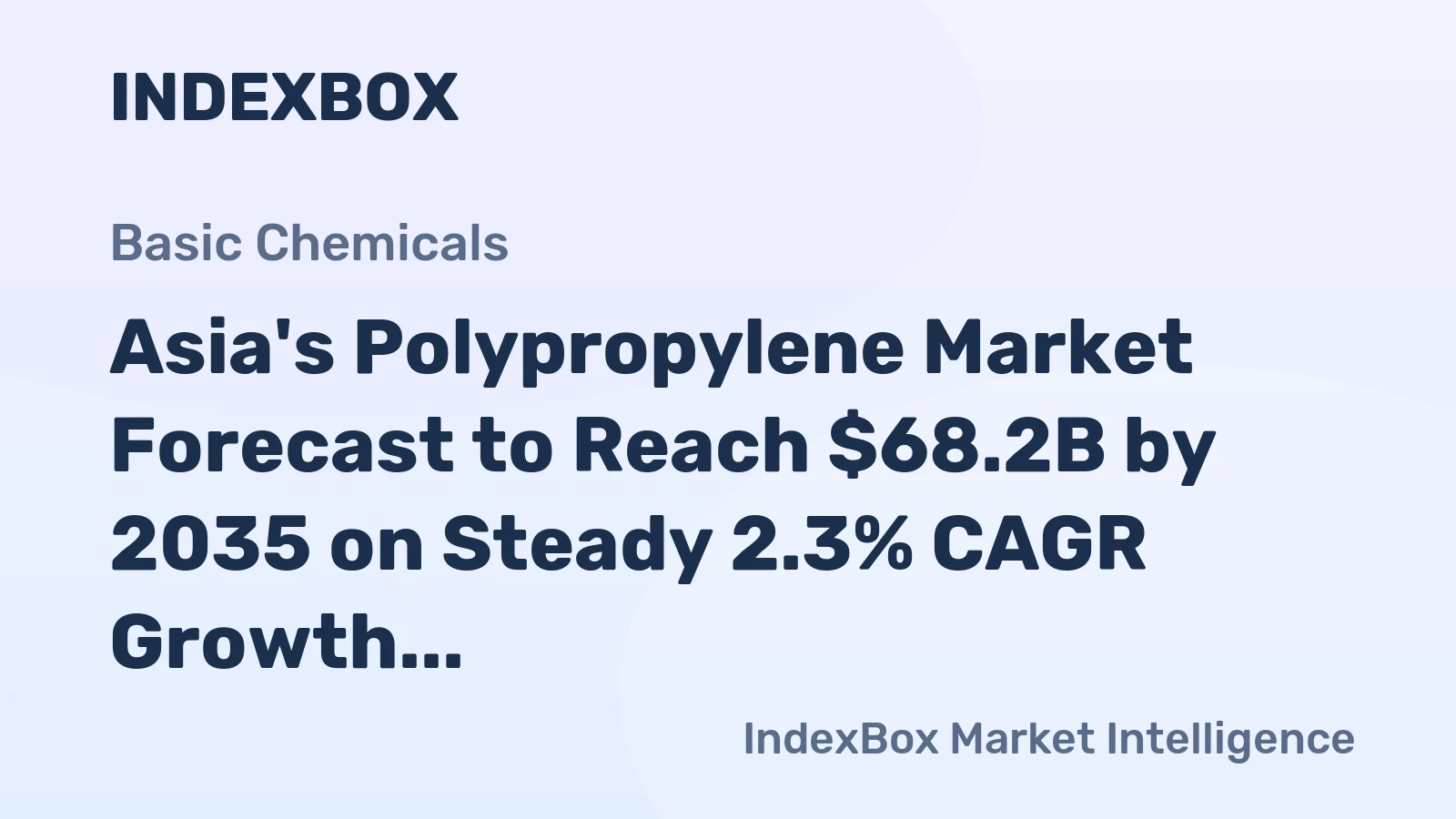 Asia's Polypropylene Market Forecast to Reach $68.2B by 2035 on Steady 2.3% CAGR Growth