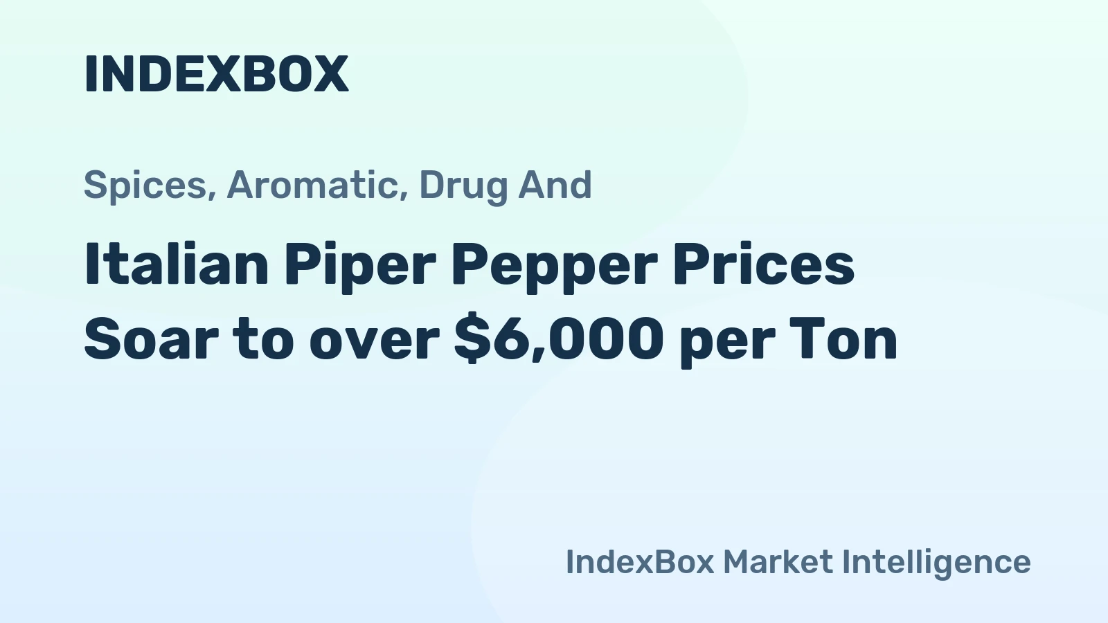 Italian Piper Pepper Prices Soar to over $6,000 per Ton