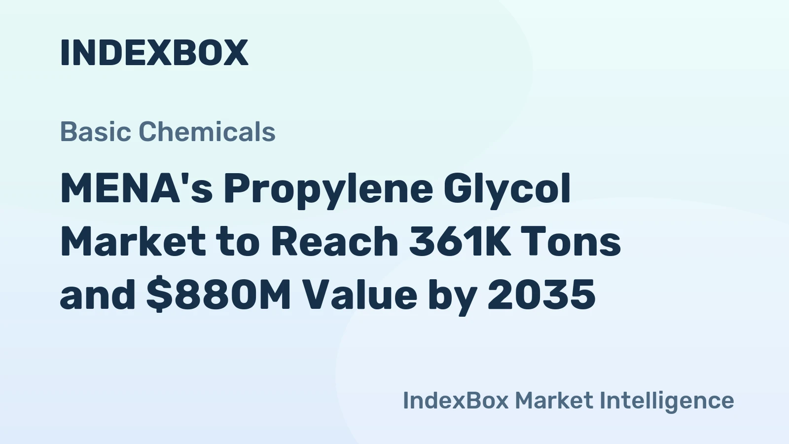 MENA's Propylene Glycol Market to Reach 361K Tons and $880M Value by 2035