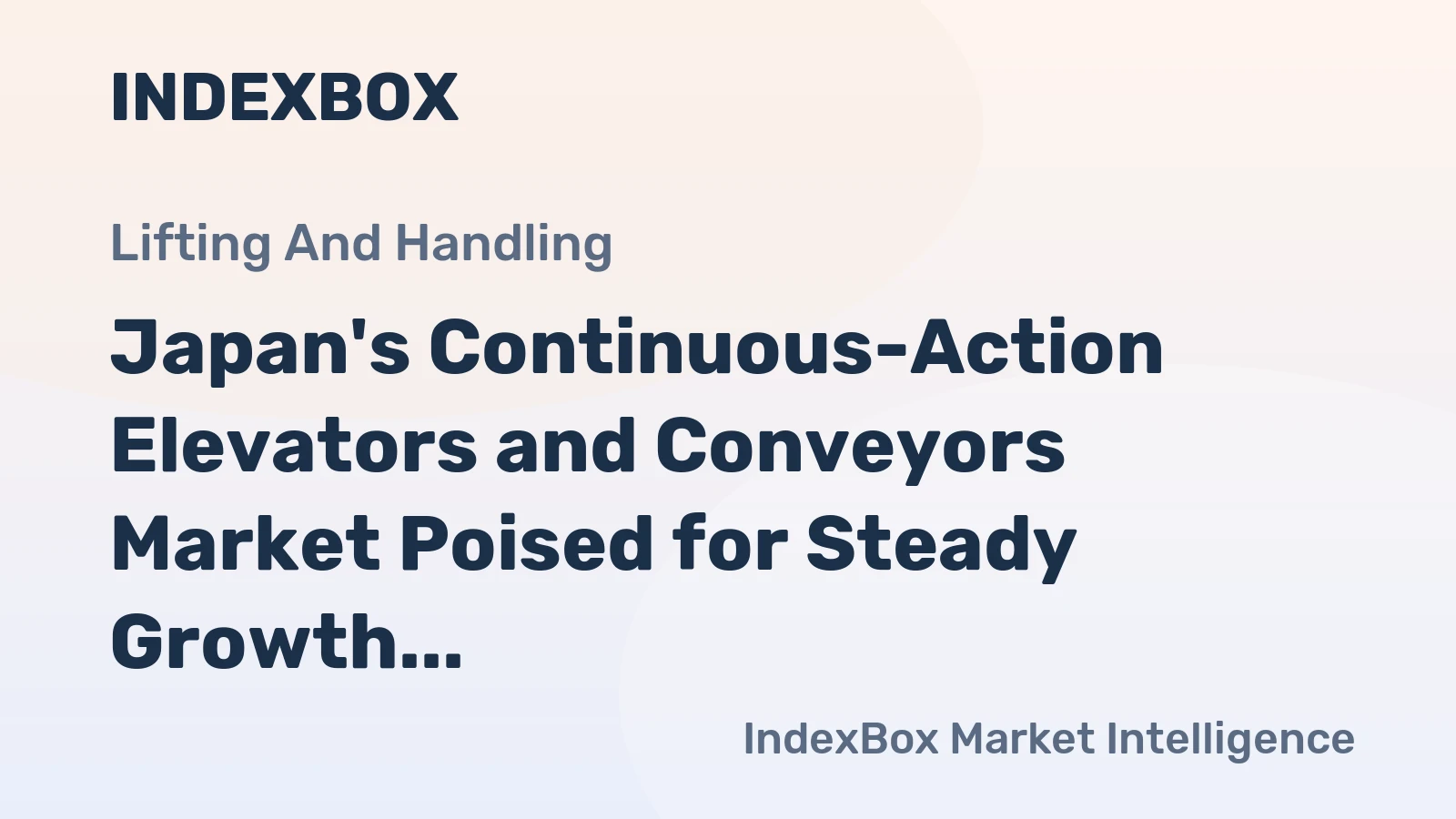 Japan's Continuous-Action Elevators and Conveyors Market Poised for Steady Growth with 2.9% CAGR