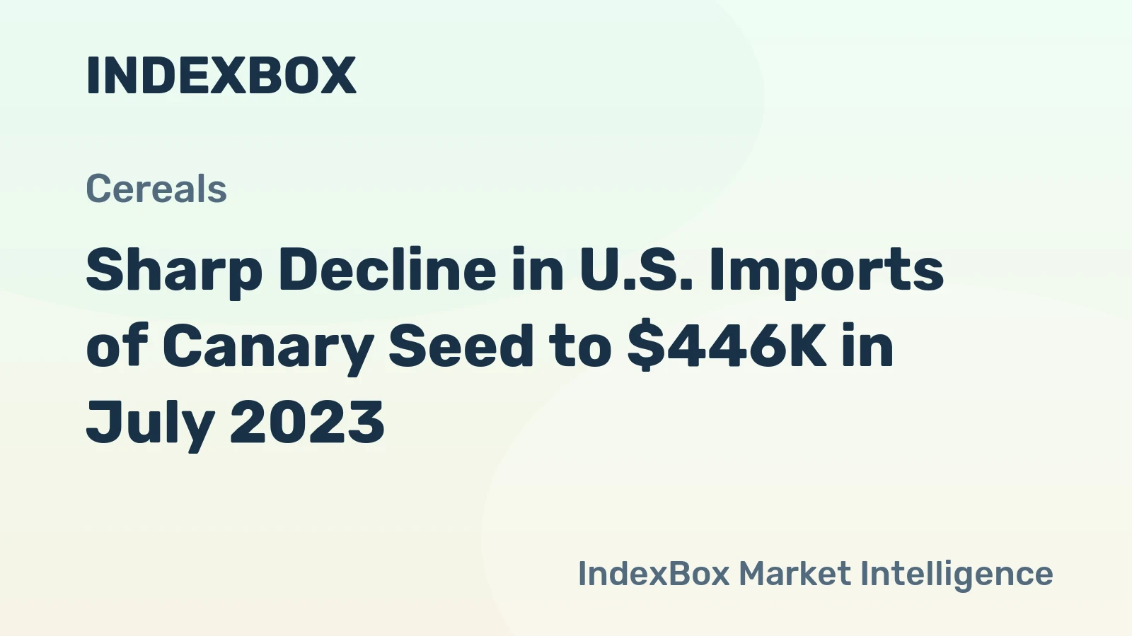 Sharp Decline in U.S. Imports of Canary Seed to $446K in July 2023