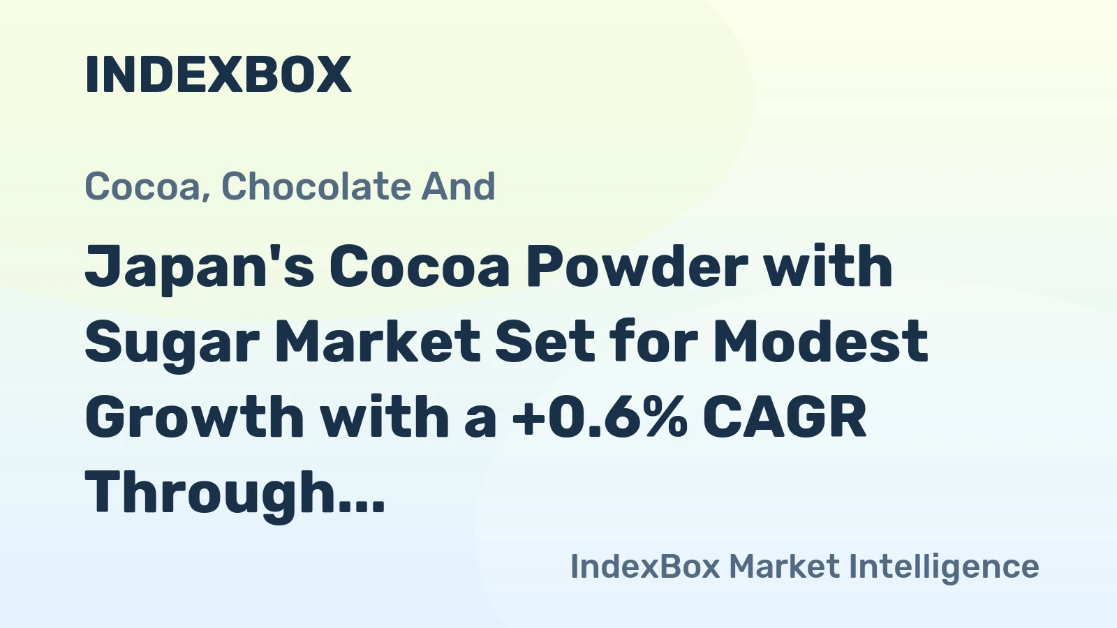 Japan's Cocoa Powder with Sugar Market Set for Modest Growth with a +0.6% CAGR Through 2035