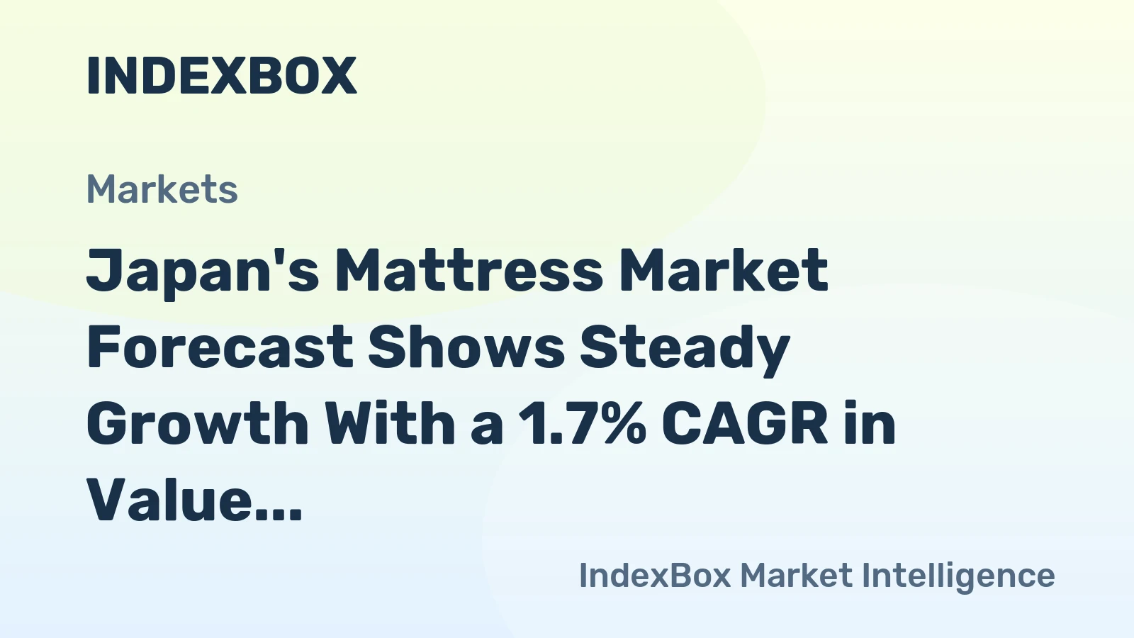 Japan's Mattress Market Forecast Shows Steady Growth With a 1.7% CAGR in Value Through 2035