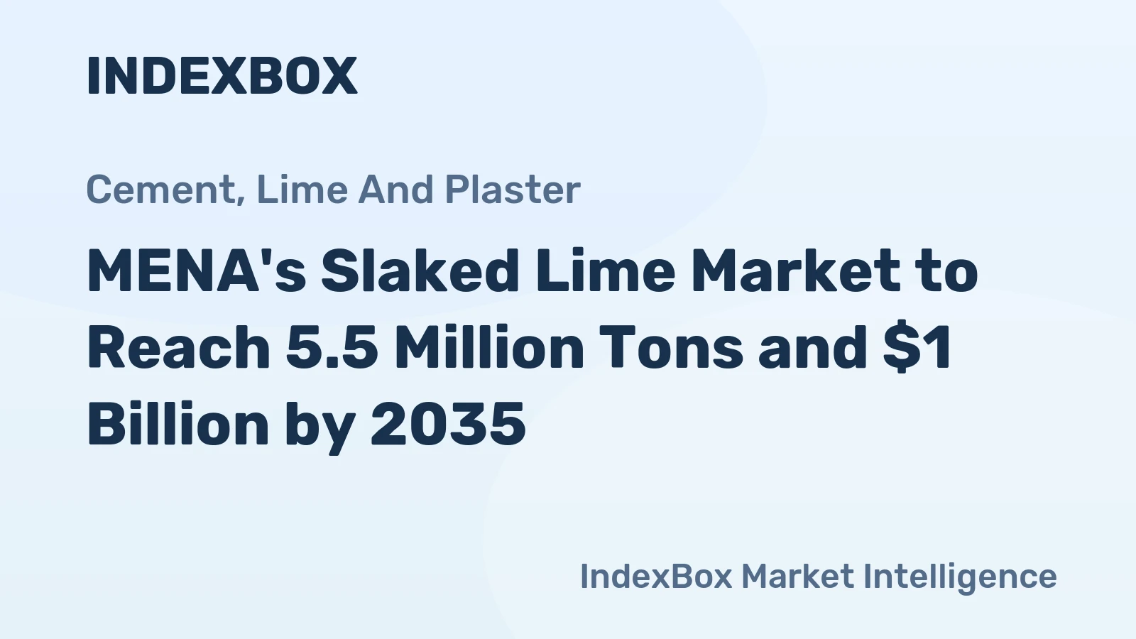 MENA's Slaked Lime Market to Reach 5.5 Million Tons and $1 Billion by 2035