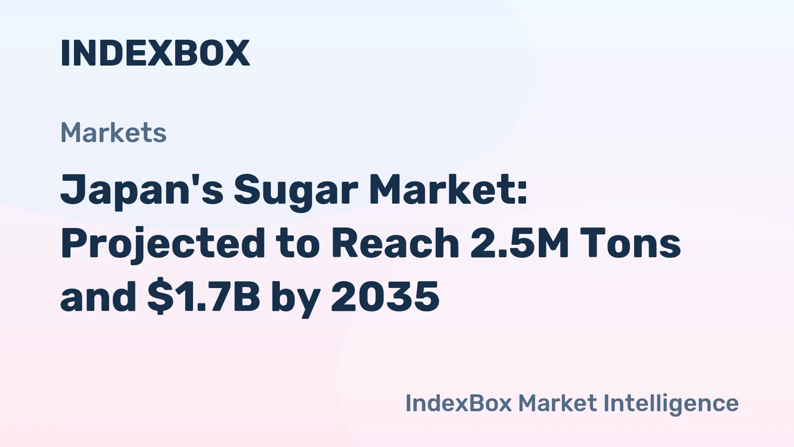 Japan's Sugar Market: Projected to Reach 2.5M Tons and $1.7B by 2035