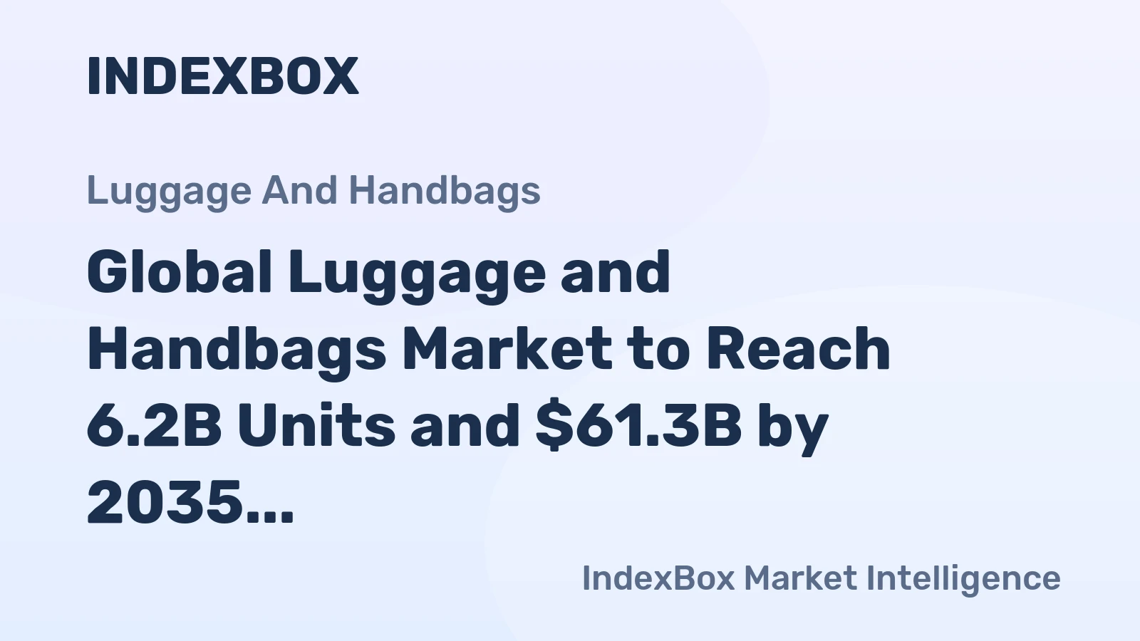 Global Luggage and Handbags Market to Reach 6.2B Units and $61.3B by 2035, Driven by Increasing Demand Worldwide