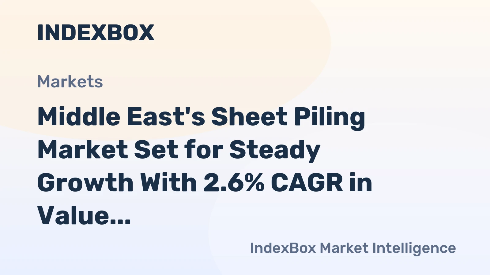 Middle East's Sheet Piling Market Set for Steady Growth With 2.6% CAGR in Value Through 2035