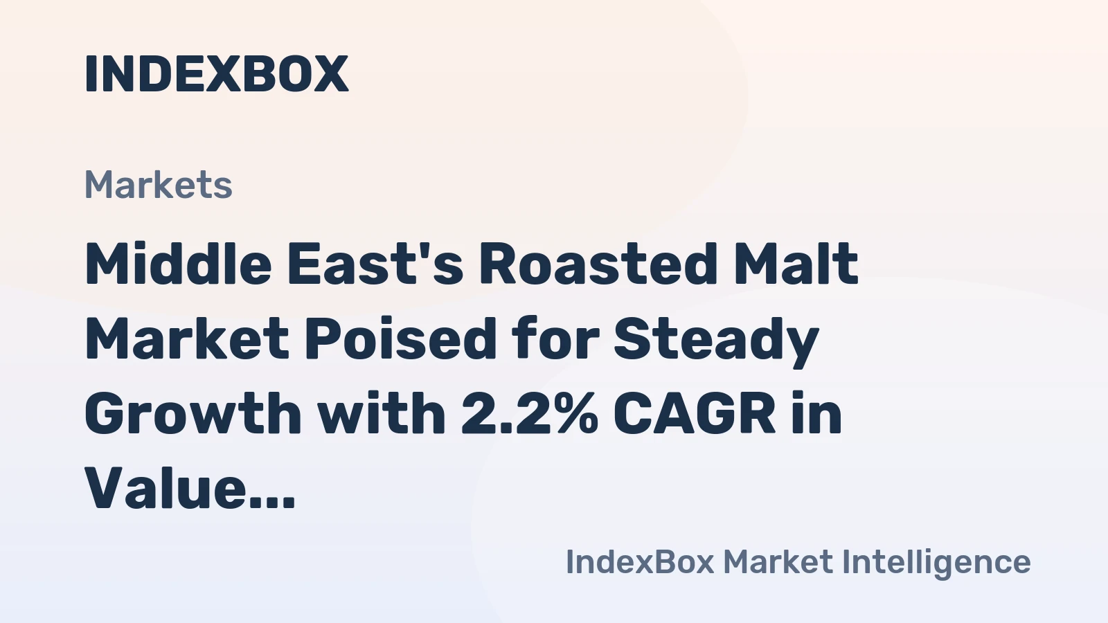 Middle East's Roasted Malt Market Poised for Steady Growth with 2.2% CAGR in Value Through 2035
