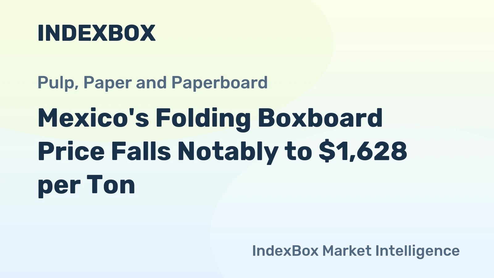 Mexico's Folding Boxboard Price Falls Notably to $1,628 per Ton