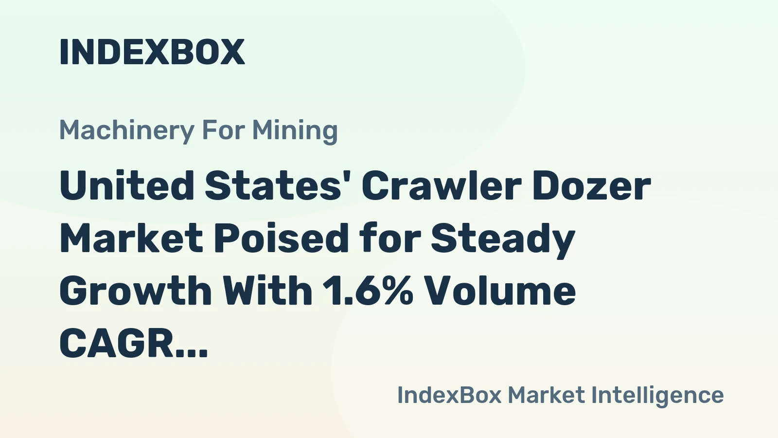 United States' Crawler Dozer Market Poised for Steady Growth With 1.6% Volume CAGR Through 2035
