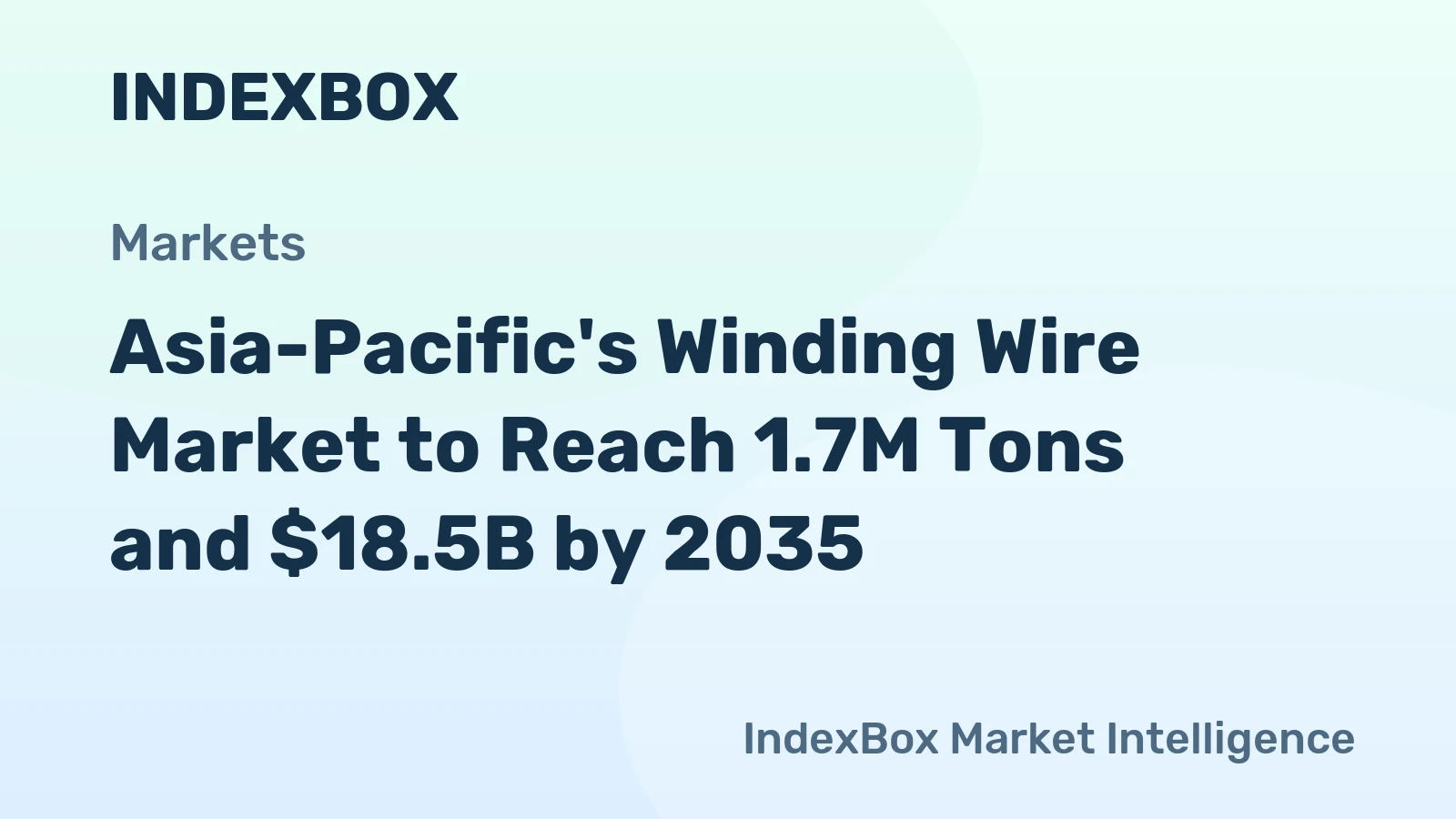 Asia-Pacific's Winding Wire Market to Reach 1.7M Tons and $18.5B by 2035