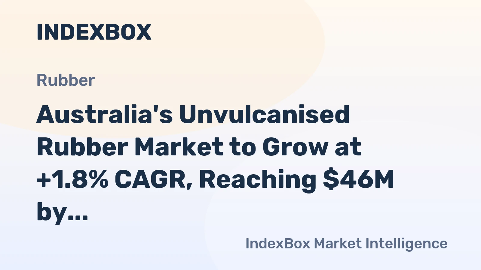 Australia's Unvulcanised Rubber Market to Grow at +1.8% CAGR, Reaching $46M by 2035
