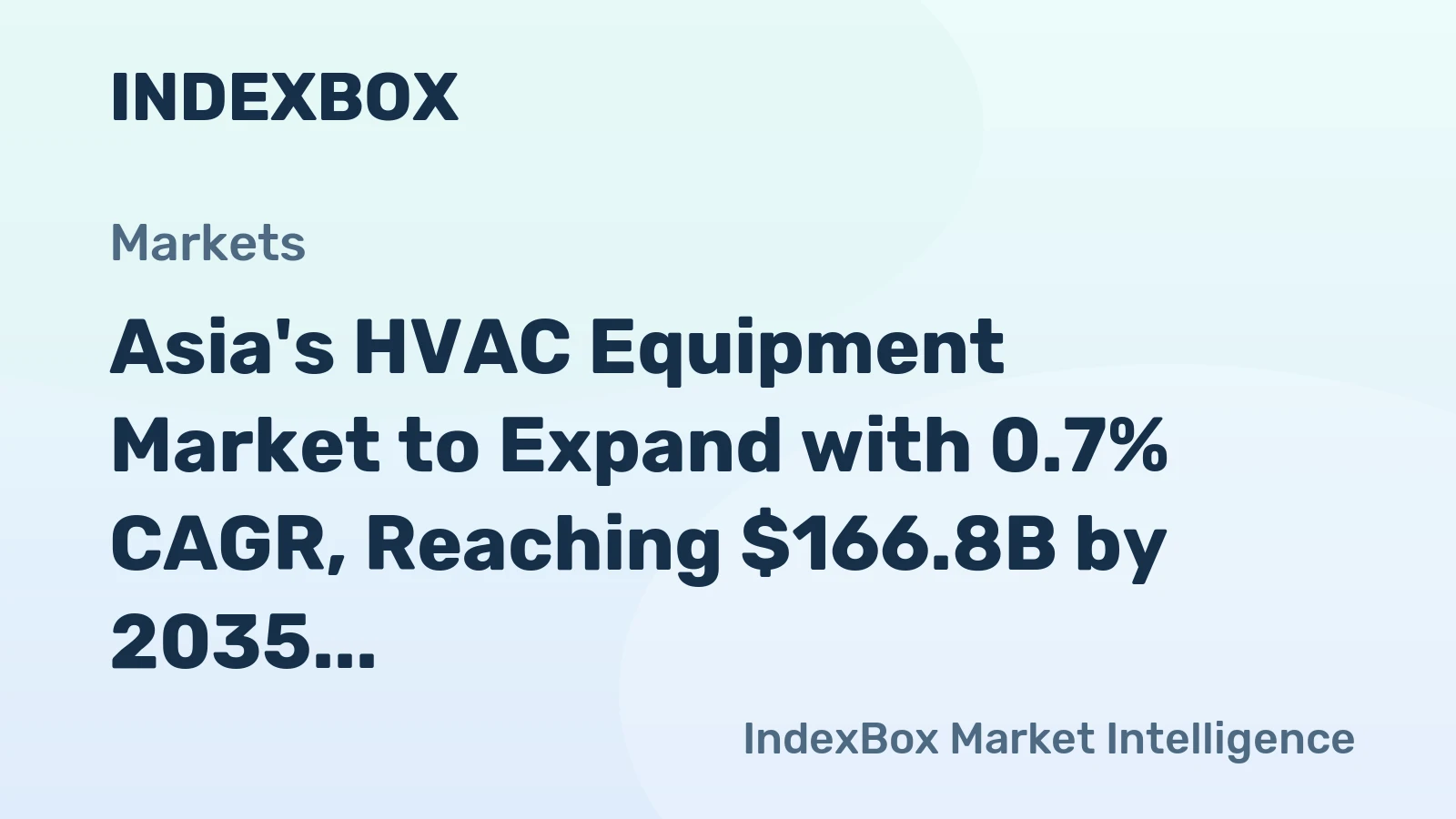 Asia's HVAC Equipment Market to Expand with 0.7% CAGR, Reaching $166.8B by 2035