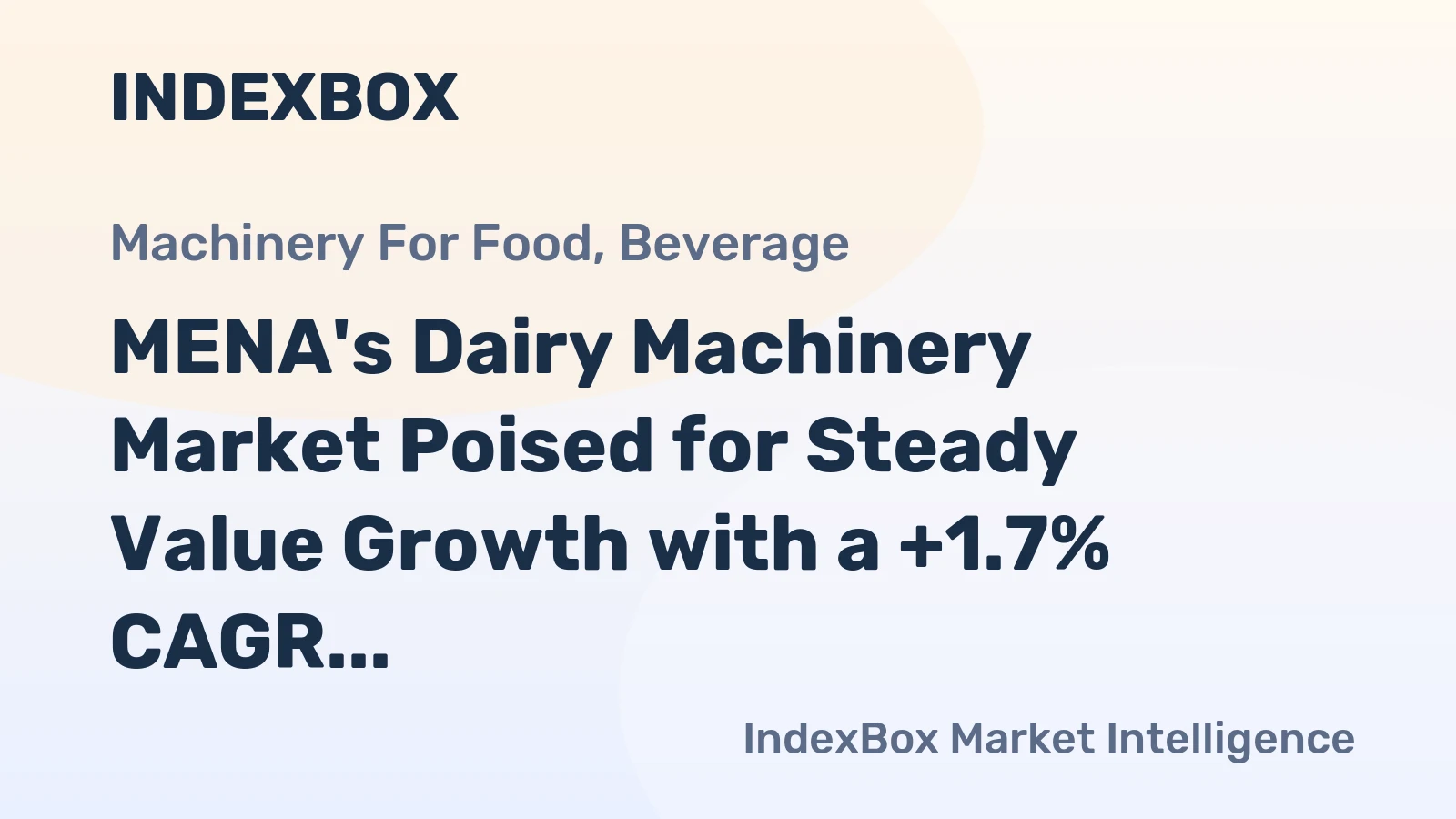 MENA's Dairy Machinery Market Poised for Steady Value Growth with a +1.7% CAGR Through 2035