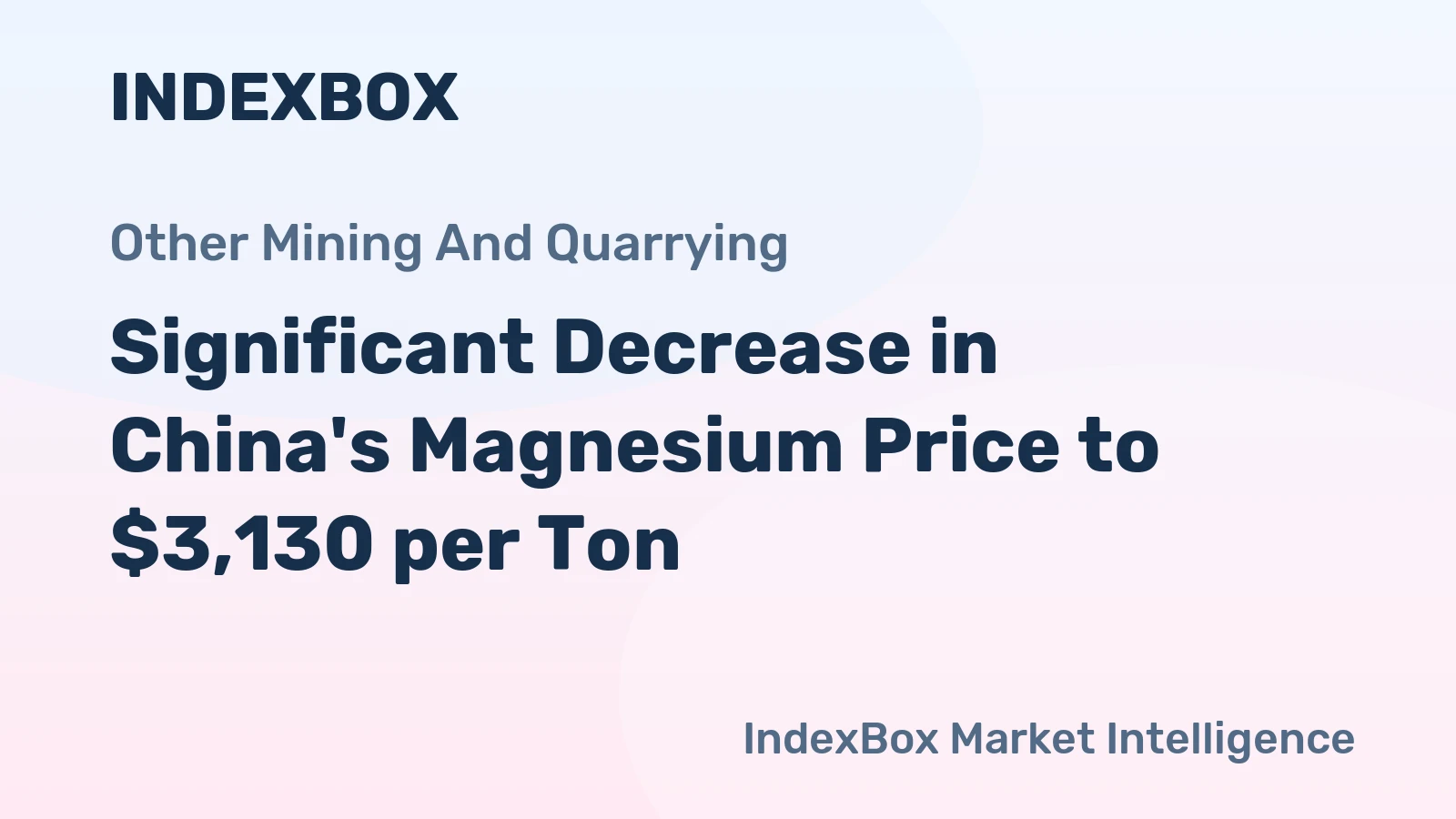 Significant Decrease in China's Magnesium Price to $3,130 per Ton