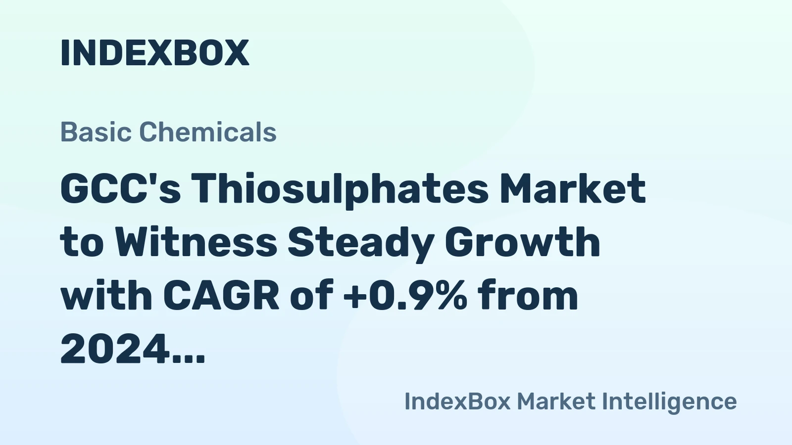 GCC's Thiosulphates Market to Witness Steady Growth with CAGR of +0.9% from 2024 to 2035
