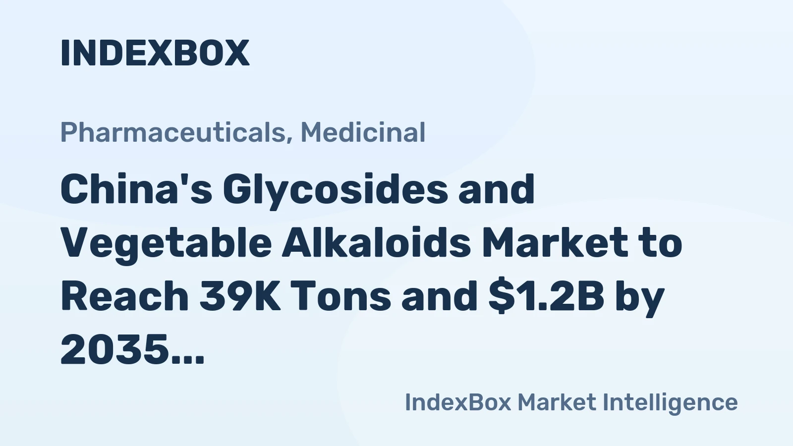 China's Glycosides and Vegetable Alkaloids Market to Reach 39K Tons and $1.2B by 2035