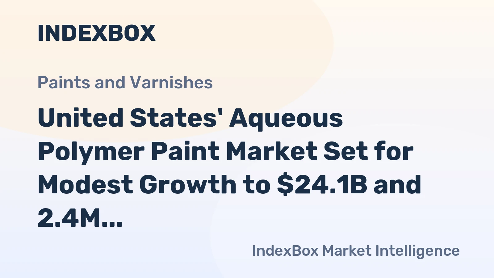 United States' Aqueous Polymer Paint Market Set for Modest Growth to $24.1B and 2.4M Tons by 2035