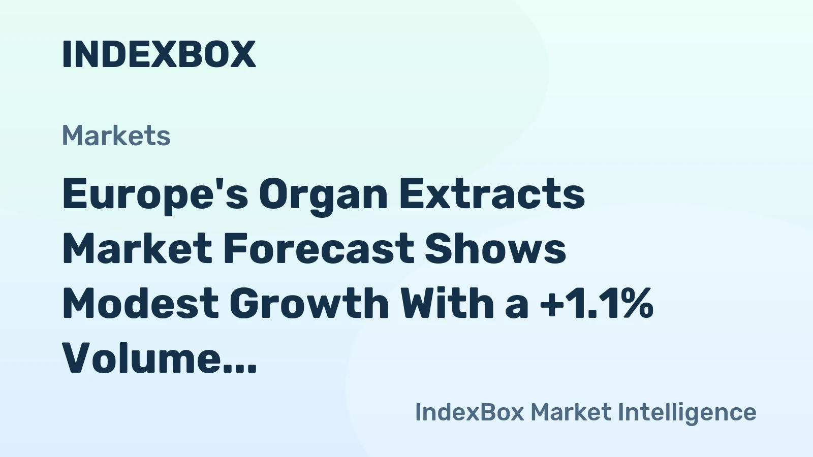 Europe's Organ Extracts Market Forecast Shows Modest Growth With a +1.1% Volume CAGR