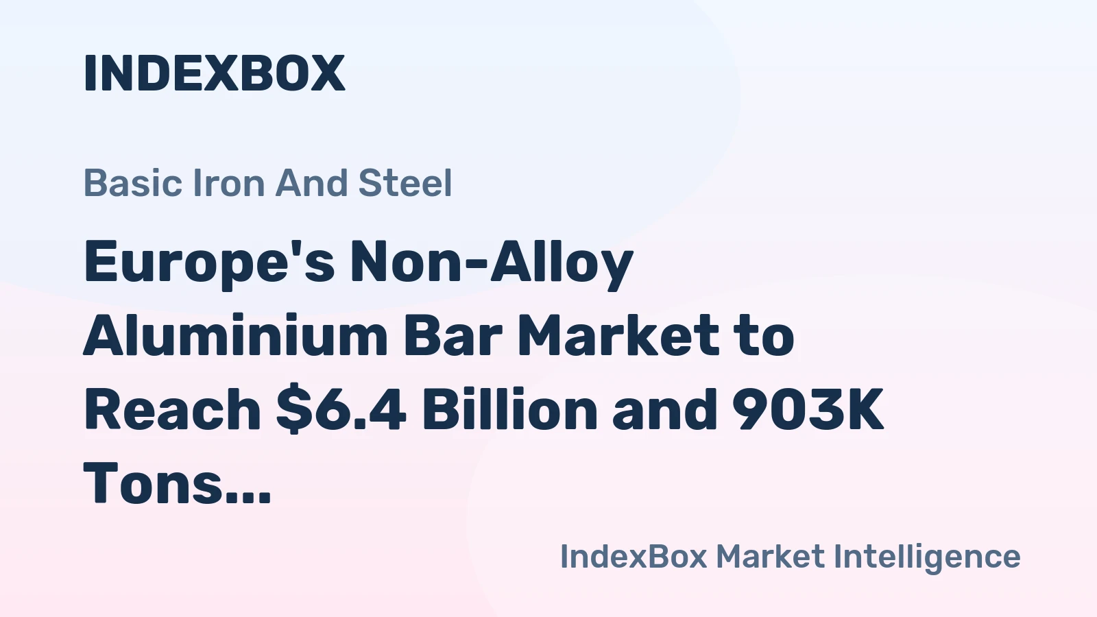 Europe's Non-Alloy Aluminium Bar Market to Reach $6.4 Billion and 903K Tons by 2035
