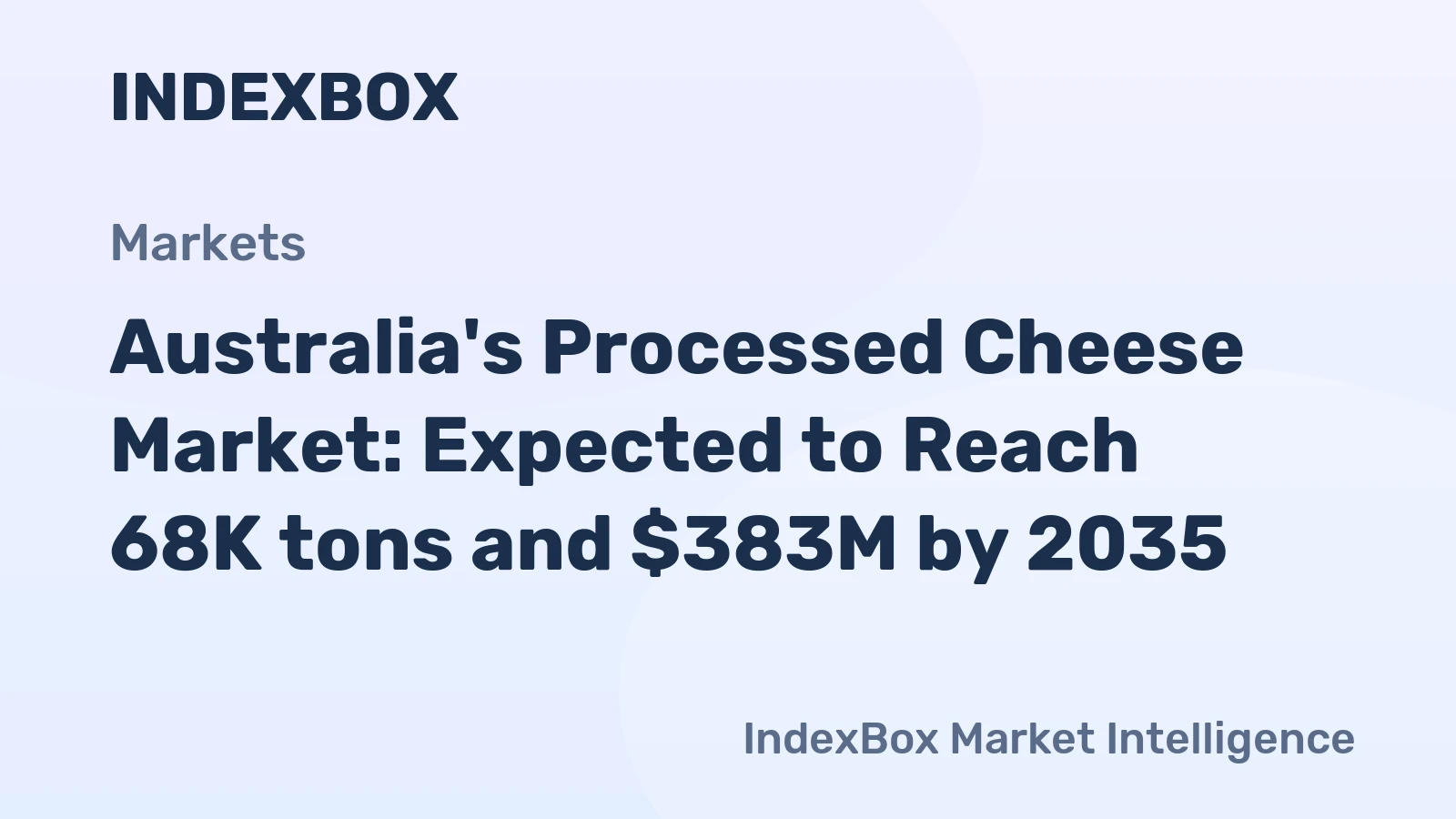 Australia's Processed Cheese Market: Expected to Reach 68K tons and $383M by 2035