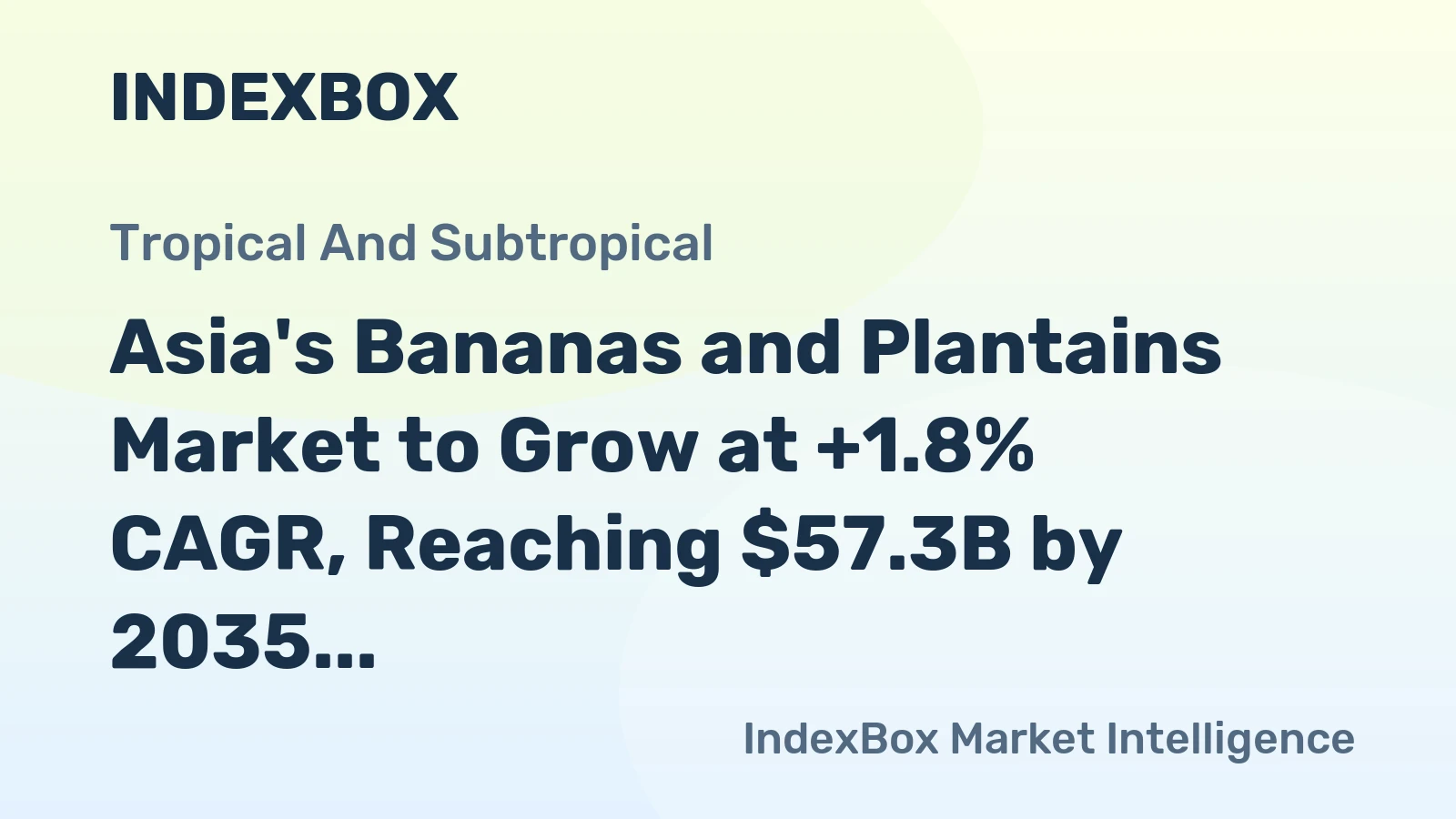 Asia's Bananas and Plantains Market to Grow at +1.8% CAGR, Reaching $57.3B by 2035