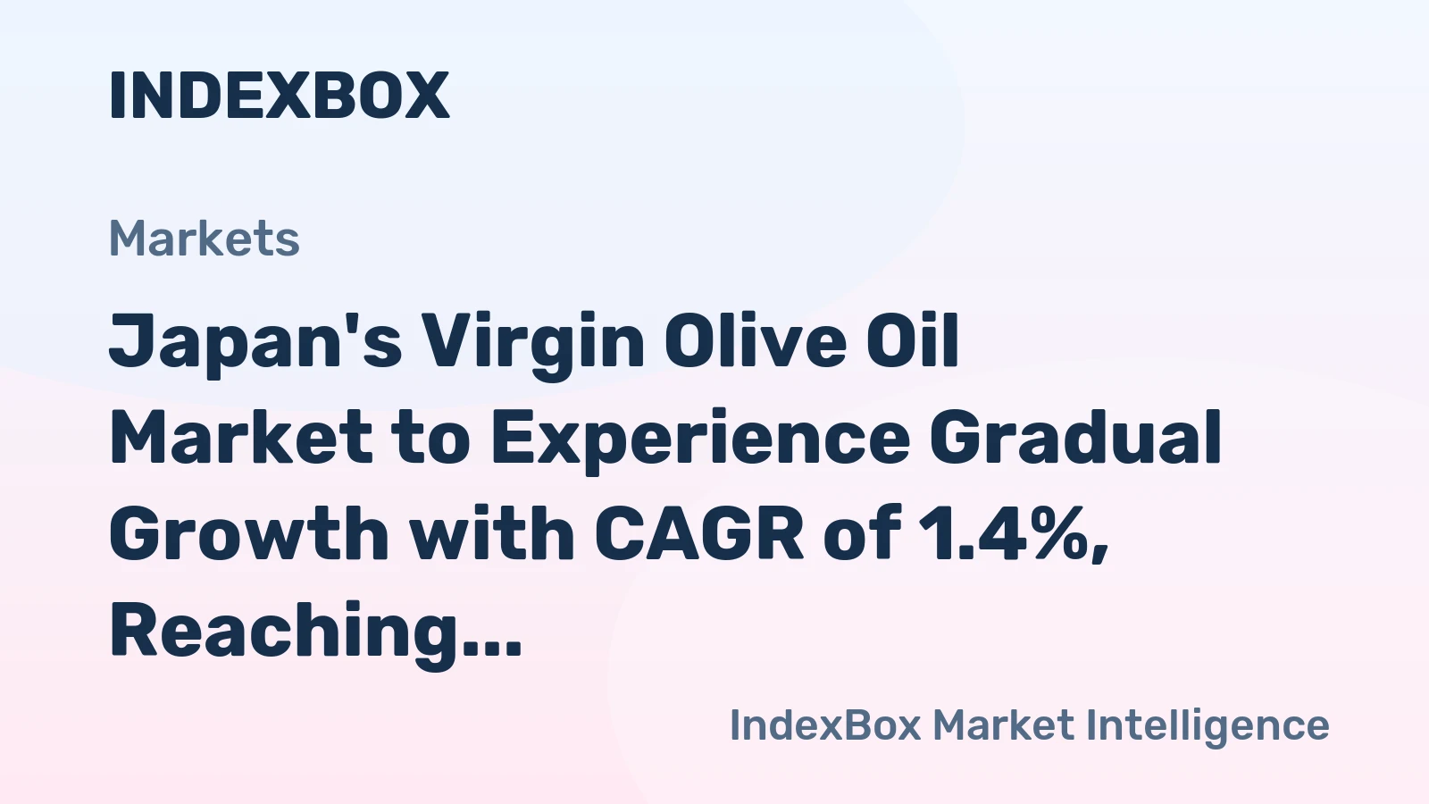 Japan's Virgin Olive Oil Market to Experience Gradual Growth with CAGR of 1.4%, Reaching $454M by 2035