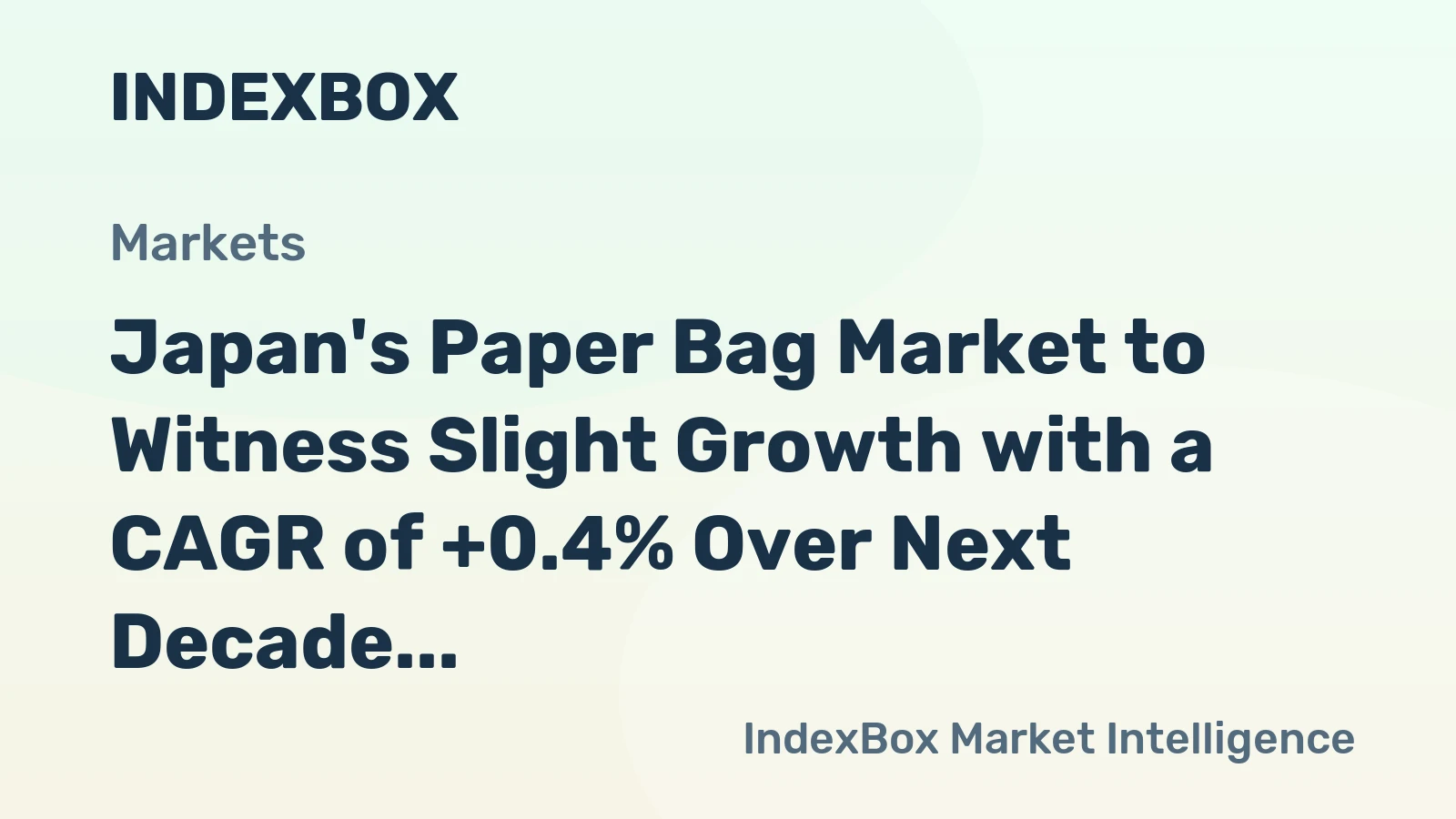 Japan's Paper Bag Market to Witness Slight Growth with a CAGR of +0.4% Over Next Decade