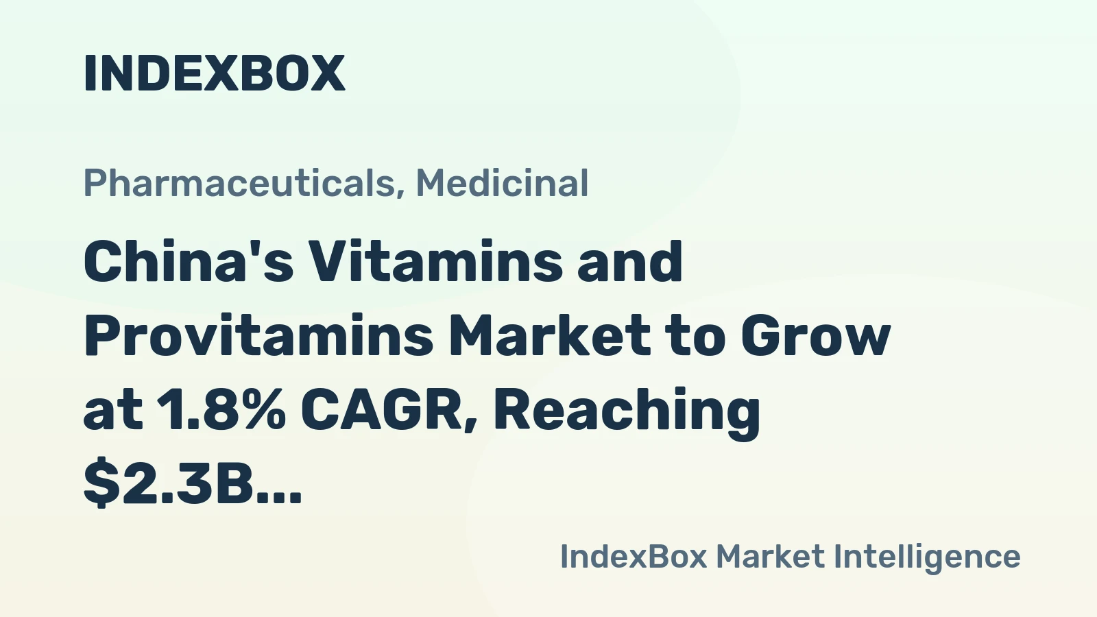 China's Vitamins and Provitamins Market to Grow at 1.8% CAGR, Reaching $2.3B by 2035