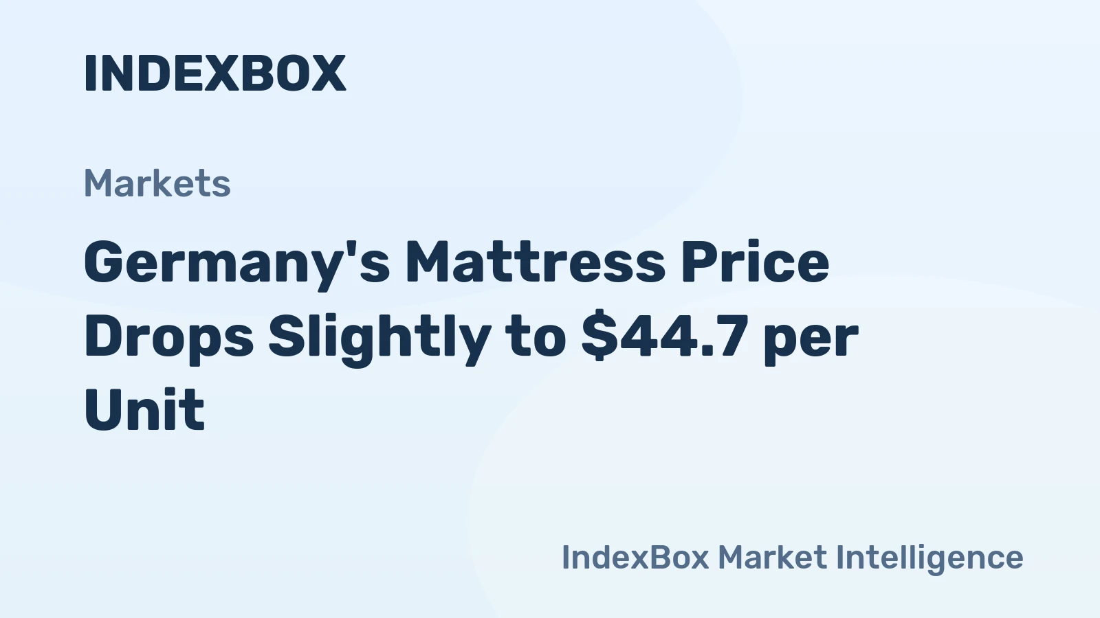 Germany's Mattress Price Drops Slightly to $44.7 per Unit