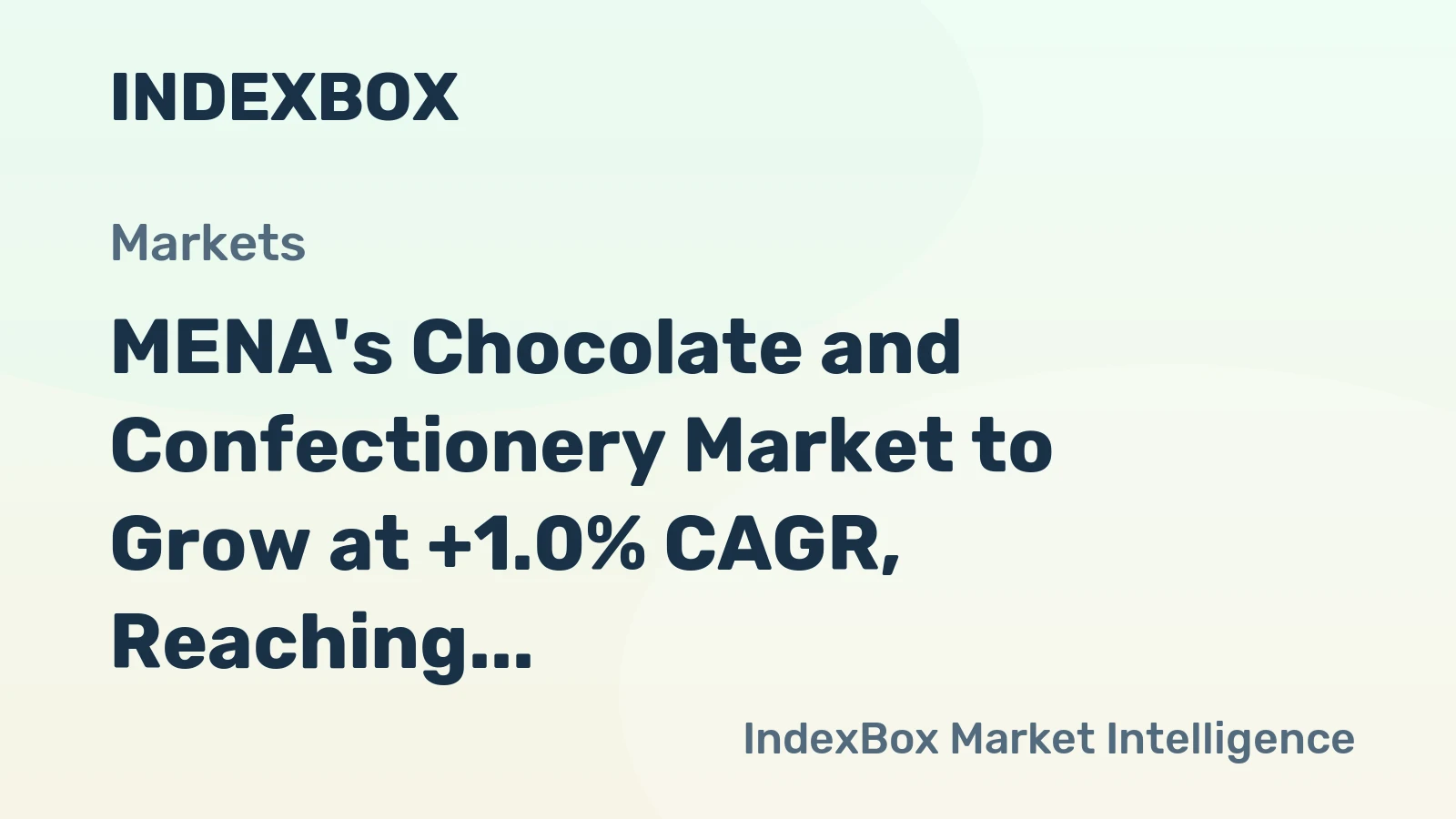 MENA's Chocolate and Confectionery Market to Grow at +1.0% CAGR, Reaching 4.6M Tons by 2035