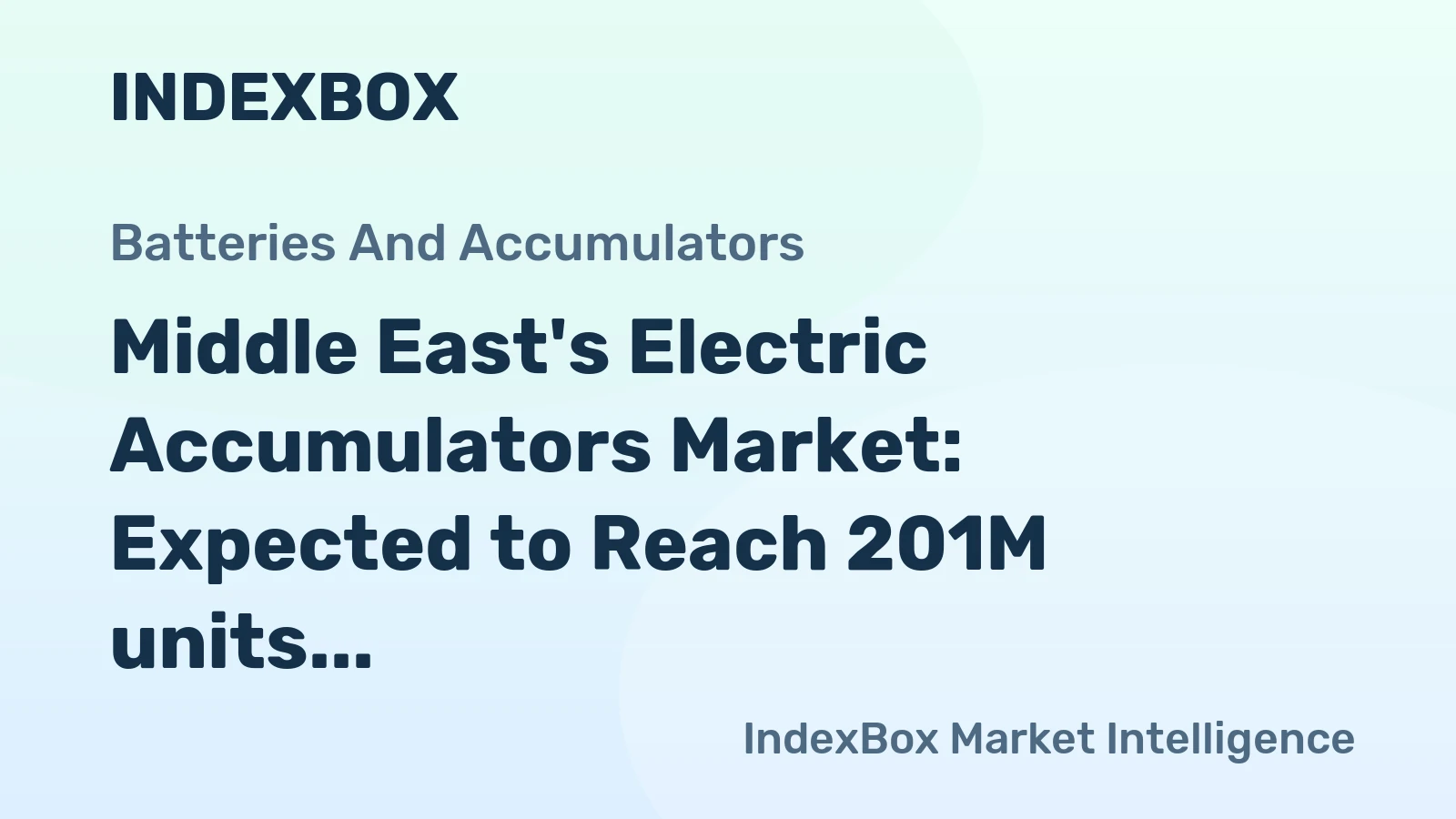 Middle East's Electric Accumulators Market: Expected to Reach 201M units and $10.5B by 2035