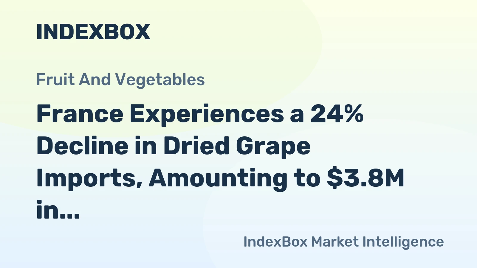 France Experiences a 24% Decline in Dried Grape Imports, Amounting to $3.8M in September 2023.