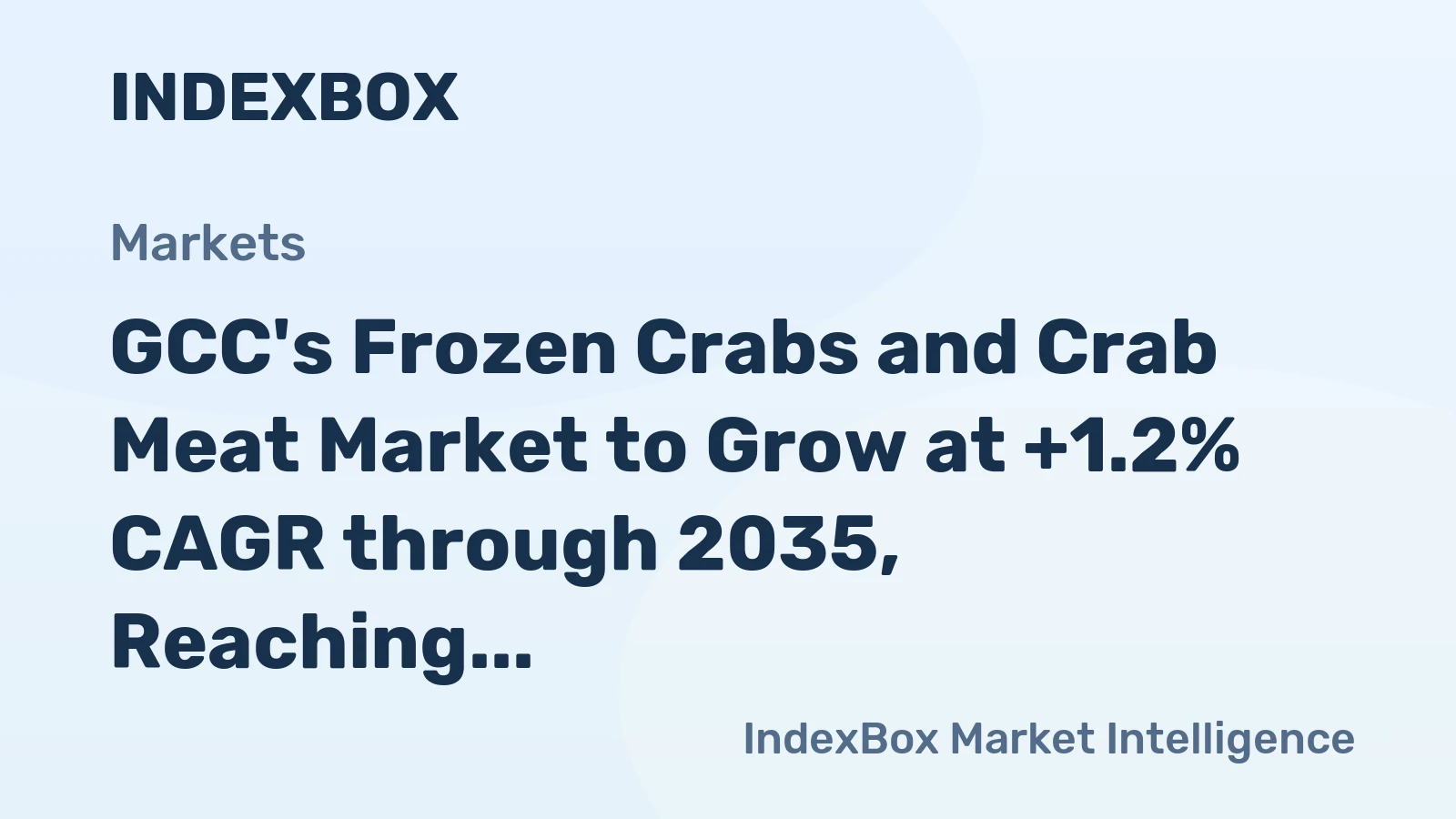 GCC's Frozen Crabs and Crab Meat Market to Grow at +1.2% CAGR through 2035, Reaching $128M in Value