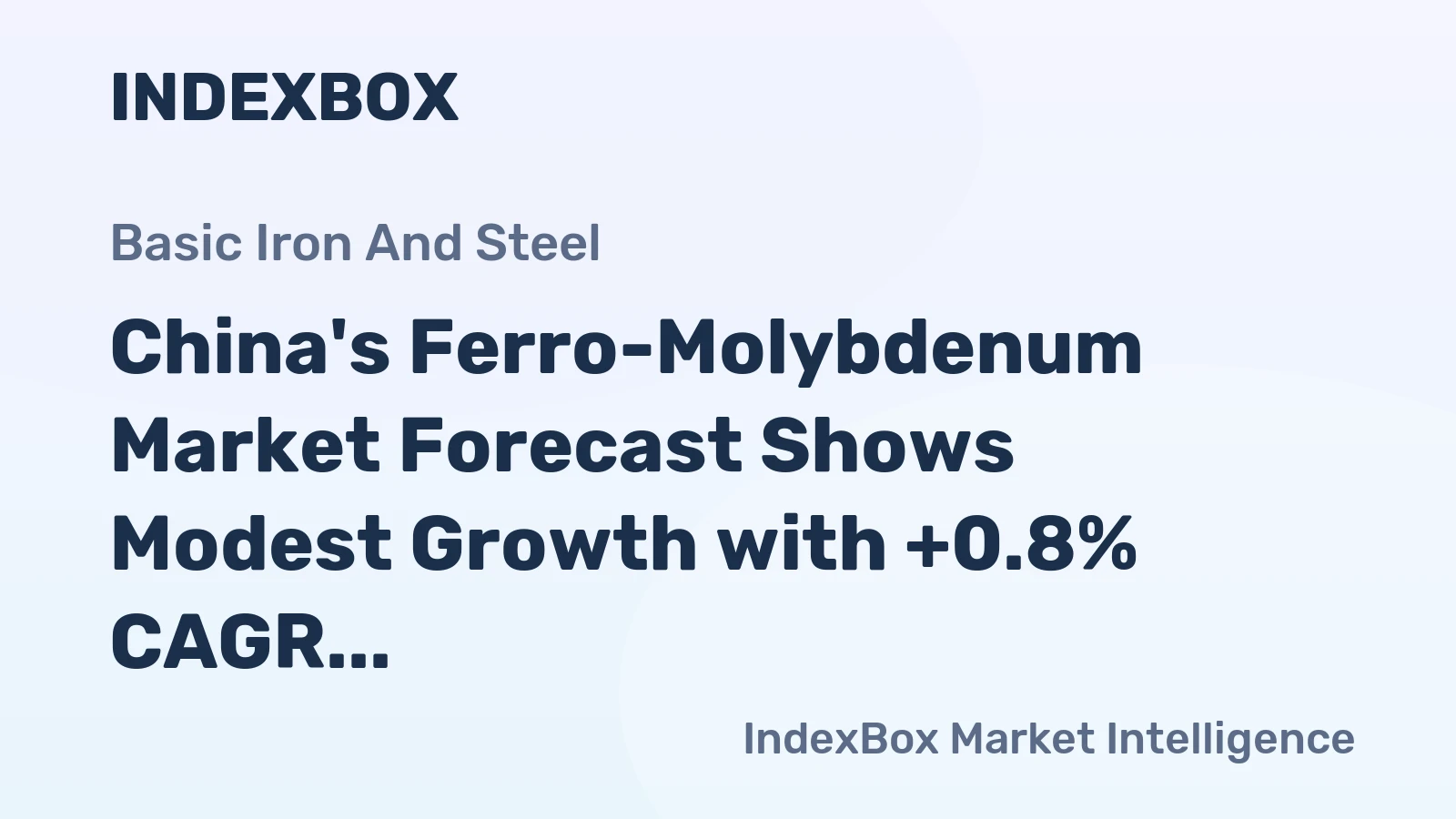 China's Ferro-Molybdenum Market Forecast Shows Modest Growth with +0.8% CAGR Through 2035