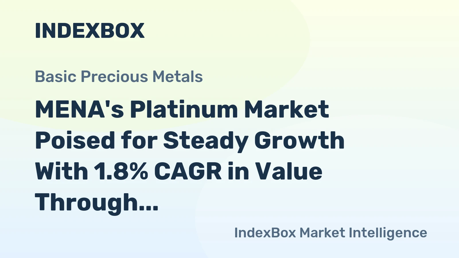 MENA's Platinum Market Poised for Steady Growth With 1.8% CAGR in Value Through 2035