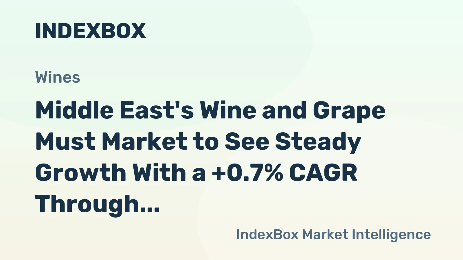 Middle East's Wine and Grape Must Market to See Steady Growth With a +0.7% CAGR Through 2035