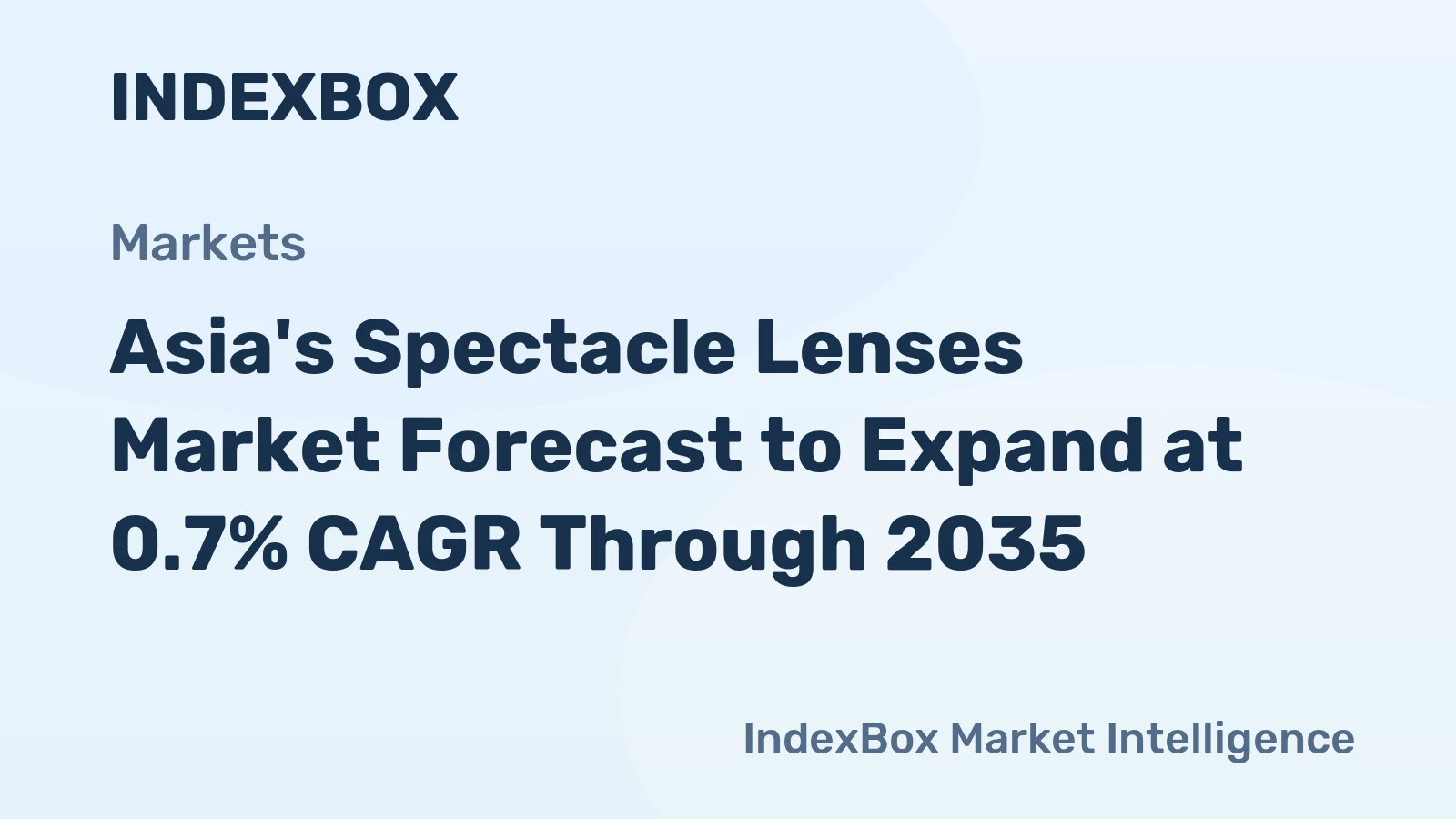 Asia's Spectacle Lenses Market Forecast to Expand at 0.7% CAGR Through 2035