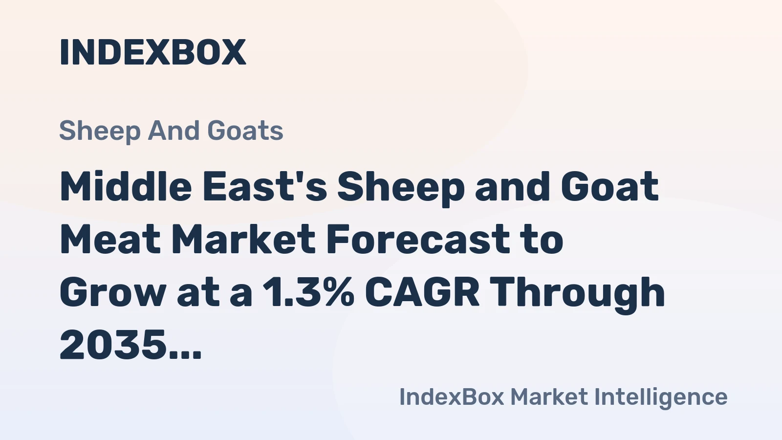 Middle East's Sheep and Goat Meat Market Forecast to Grow at a 1.3% CAGR Through 2035
