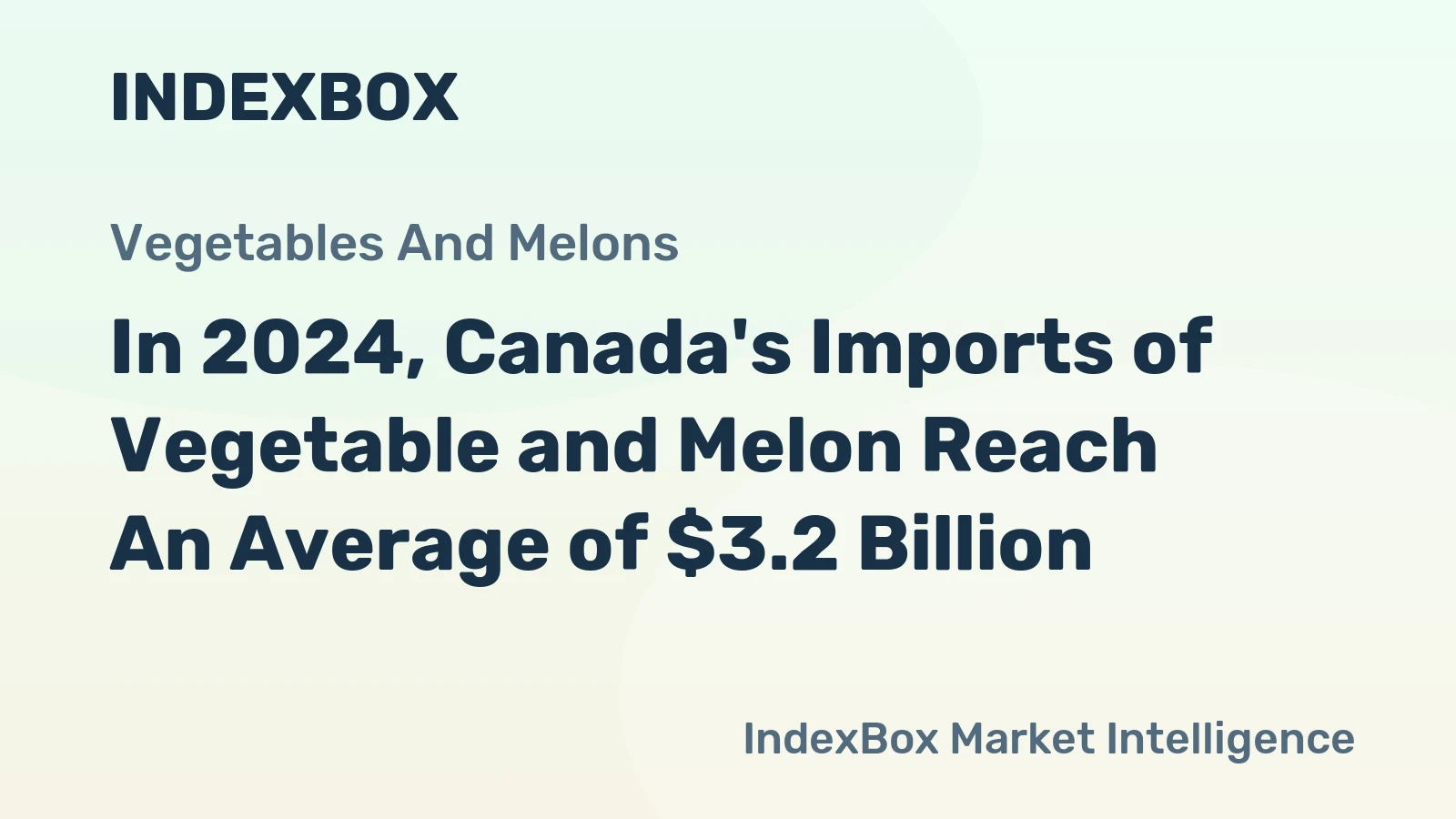 In 2024, Canada's Imports of Vegetable and Melon Reach An Average of $3.2 Billion