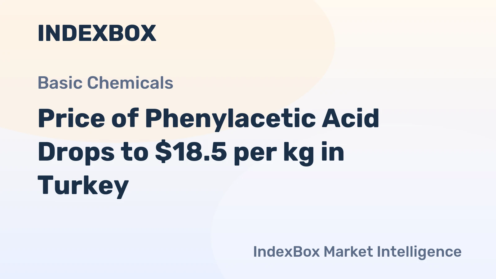 Price of Phenylacetic Acid Drops to $18.5 per kg in Turkey